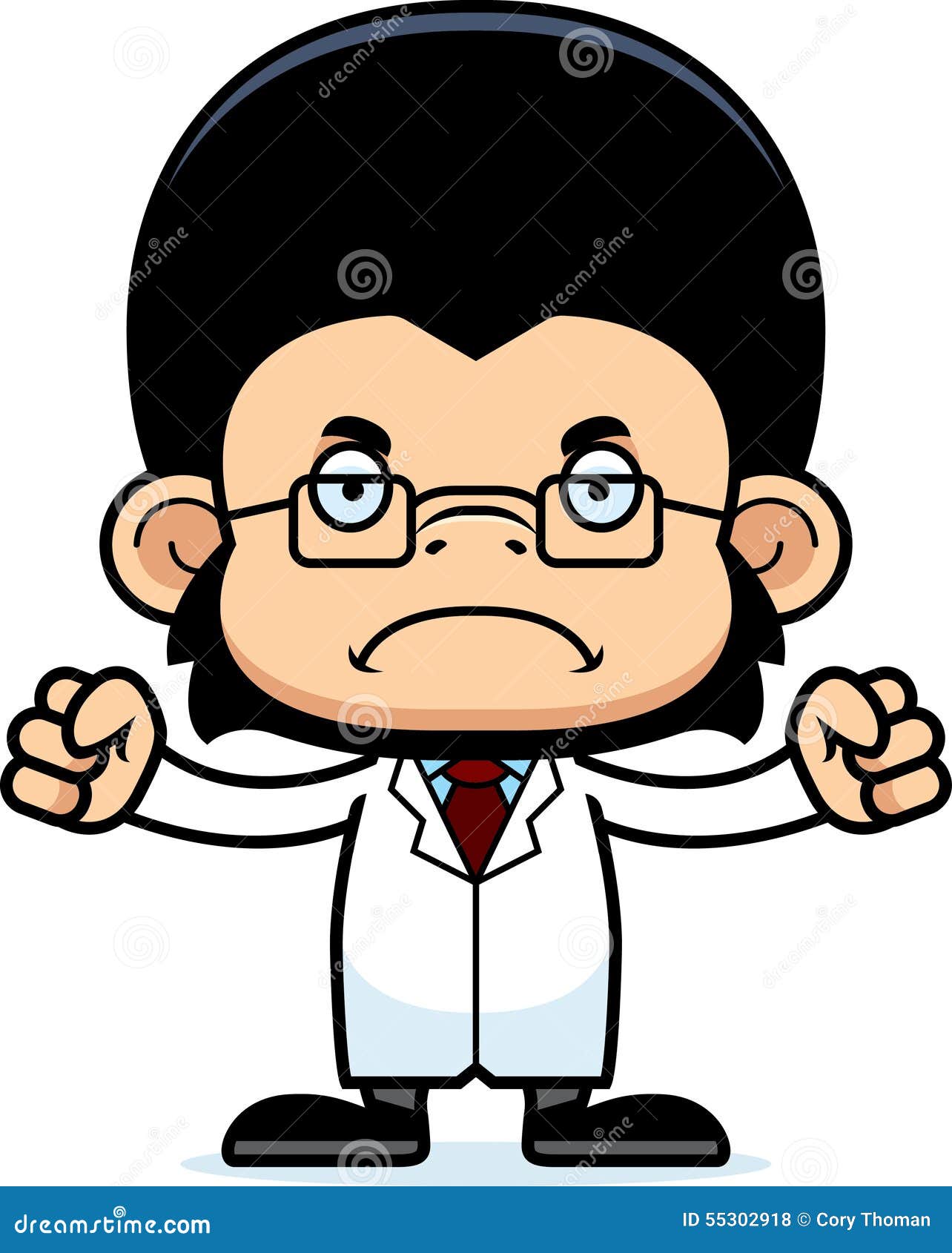Cartoon Angry Scientist Chimpanzee Stock Vector - Illustration of chimp ...