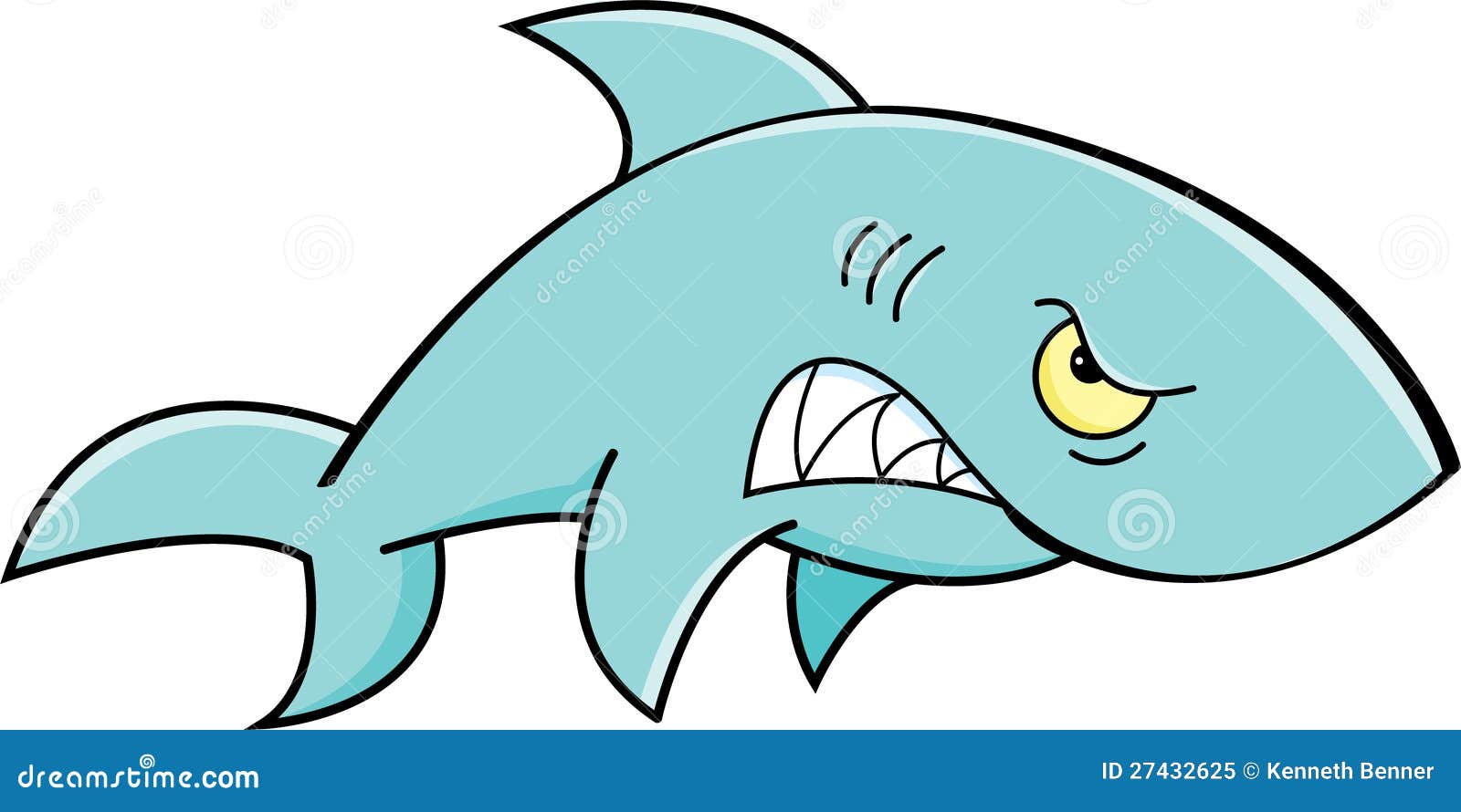 Cartoon Angry Shark stock vector. Illustration of life - 27432625