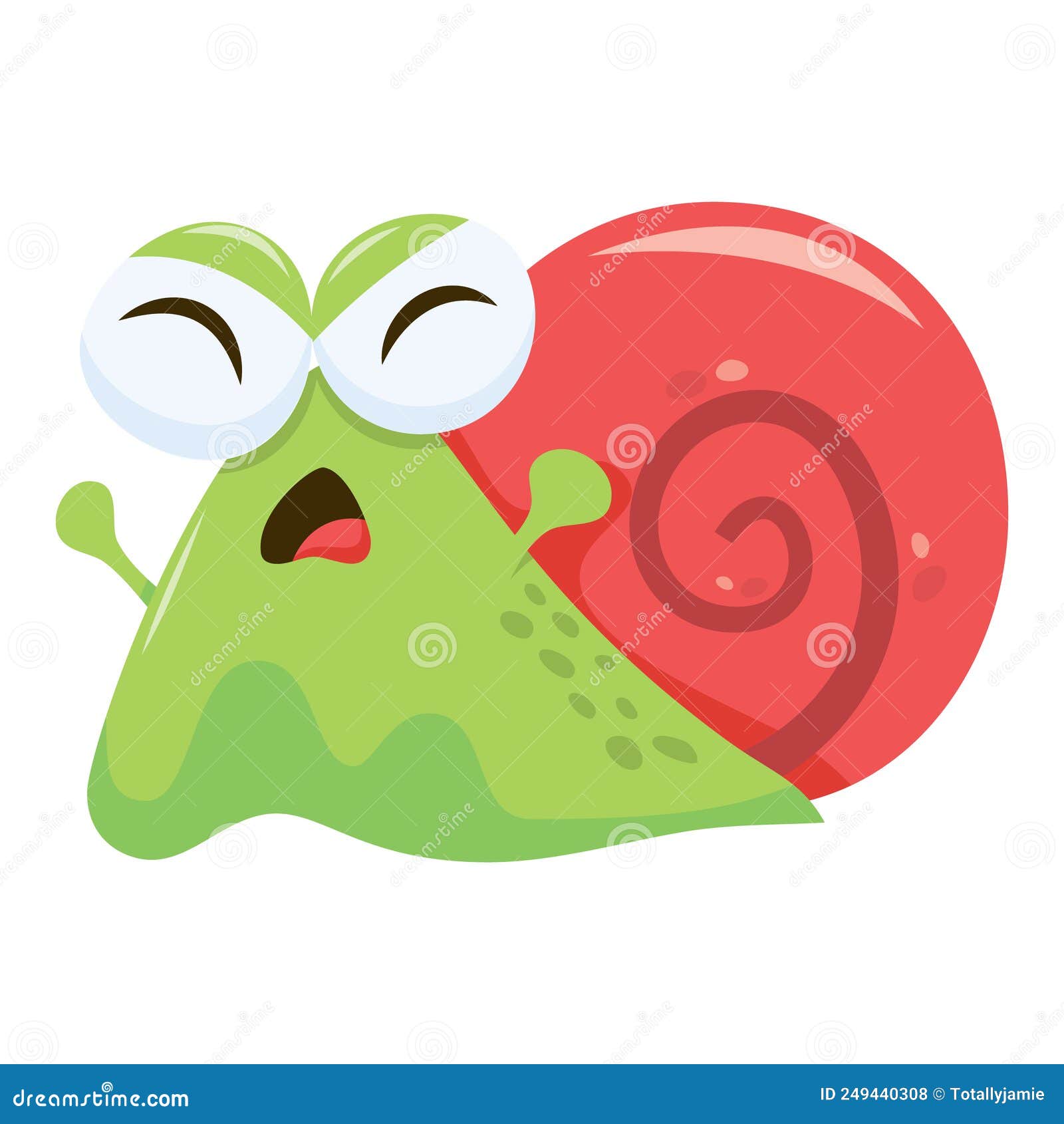 Angry Slug Monster Or Alien With One Big And Two Small Eyes Antennas ...