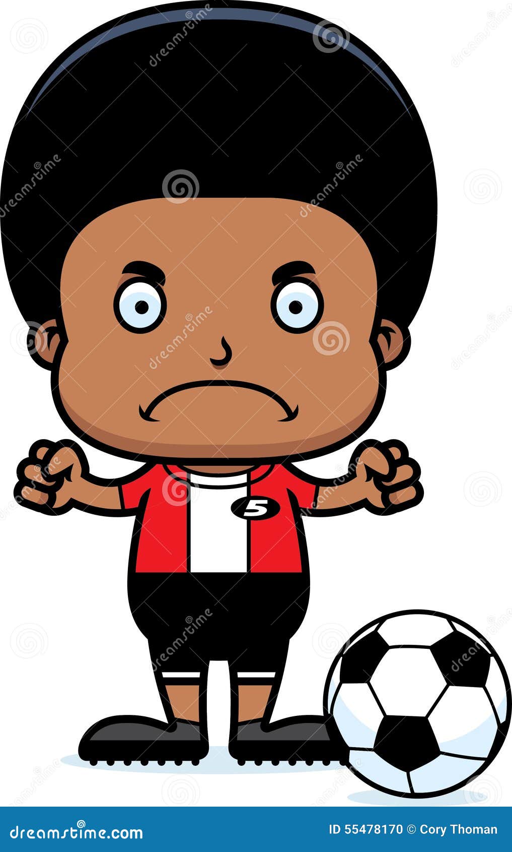 Cartoon Angry Soccer Player Boy Stock Vector - Illustration of athlete ...