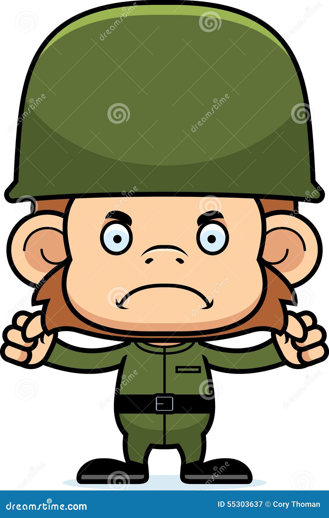 Cartoon Angry Soldier Monkey Stock Vector - Illustration of vector ...