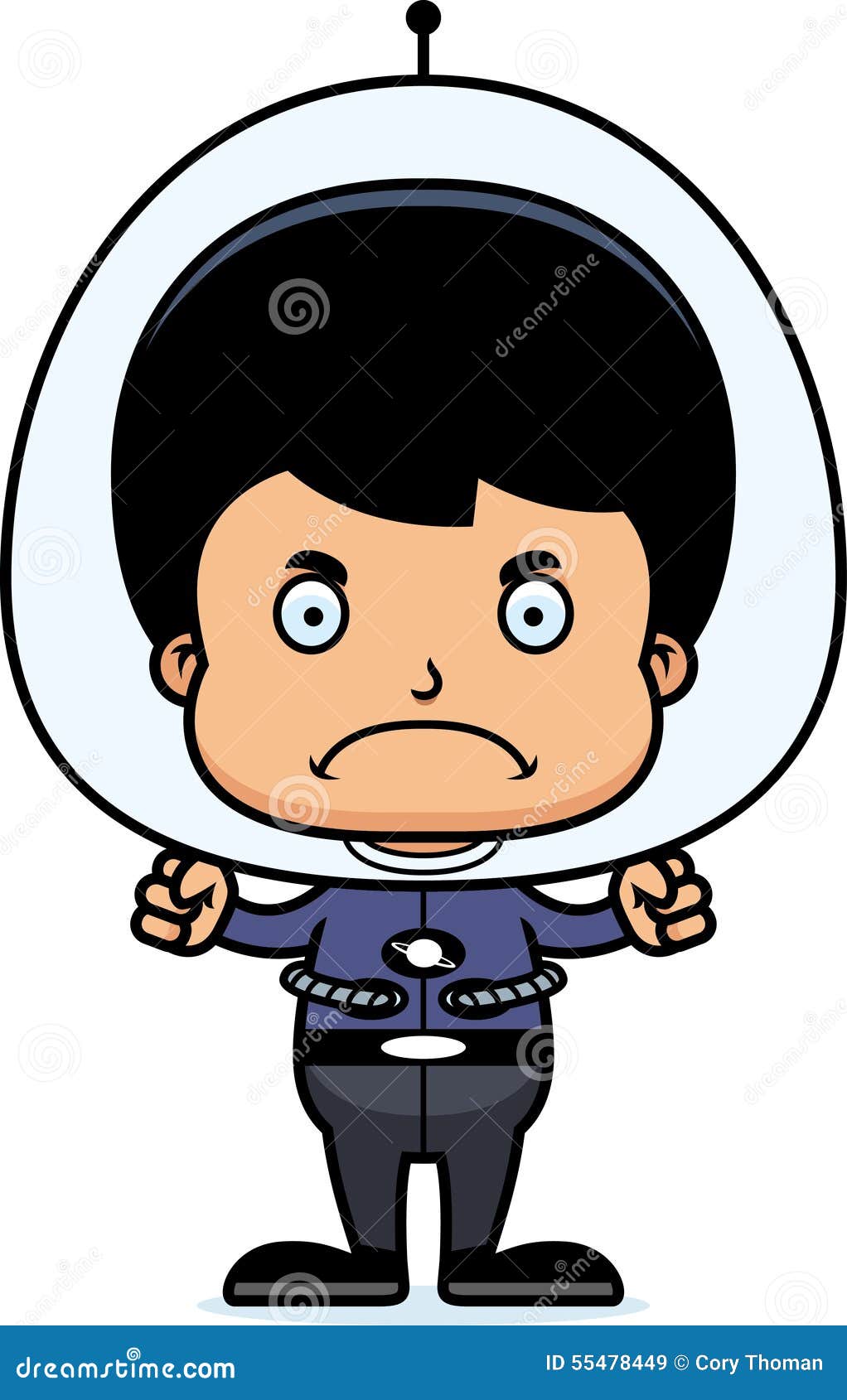 Cartoon Angry Spaceman Boy stock vector. Illustration of spacesuit ...