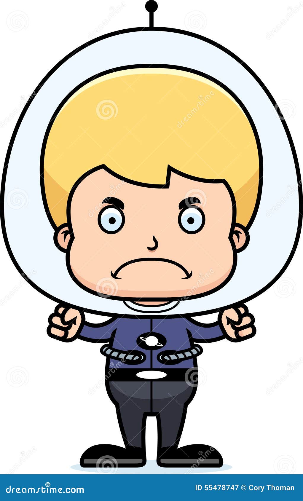 Cartoon Angry Spaceman Boy stock vector. Illustration of cosmonaut ...
