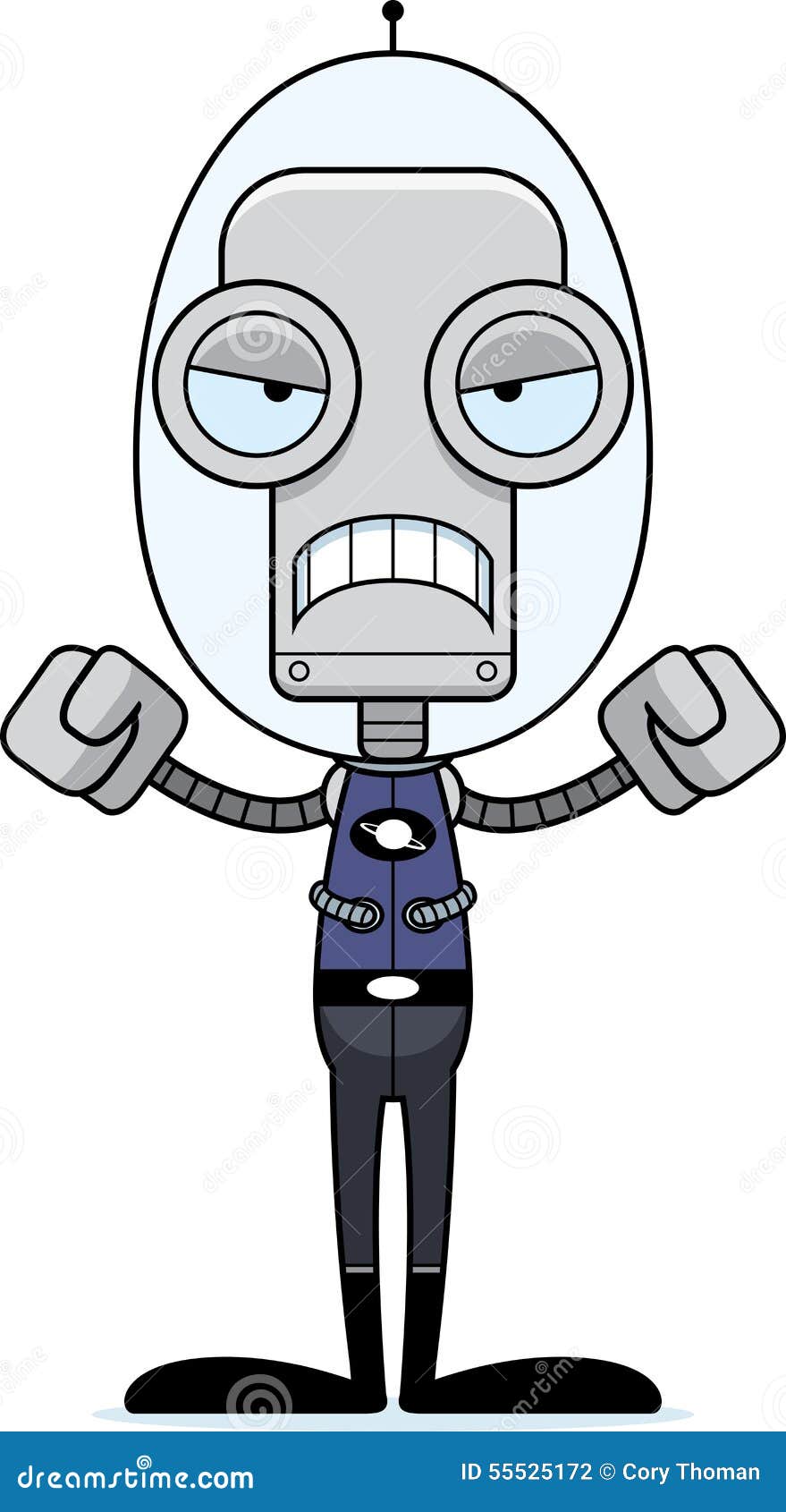 Cartoon Angry Spaceman Robot Stock Vector - Illustration of astronaut ...