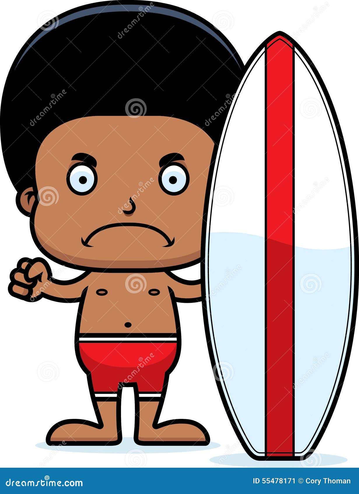 Cartoon Angry Surfer Boy stock vector. Illustration of clip - 55478171