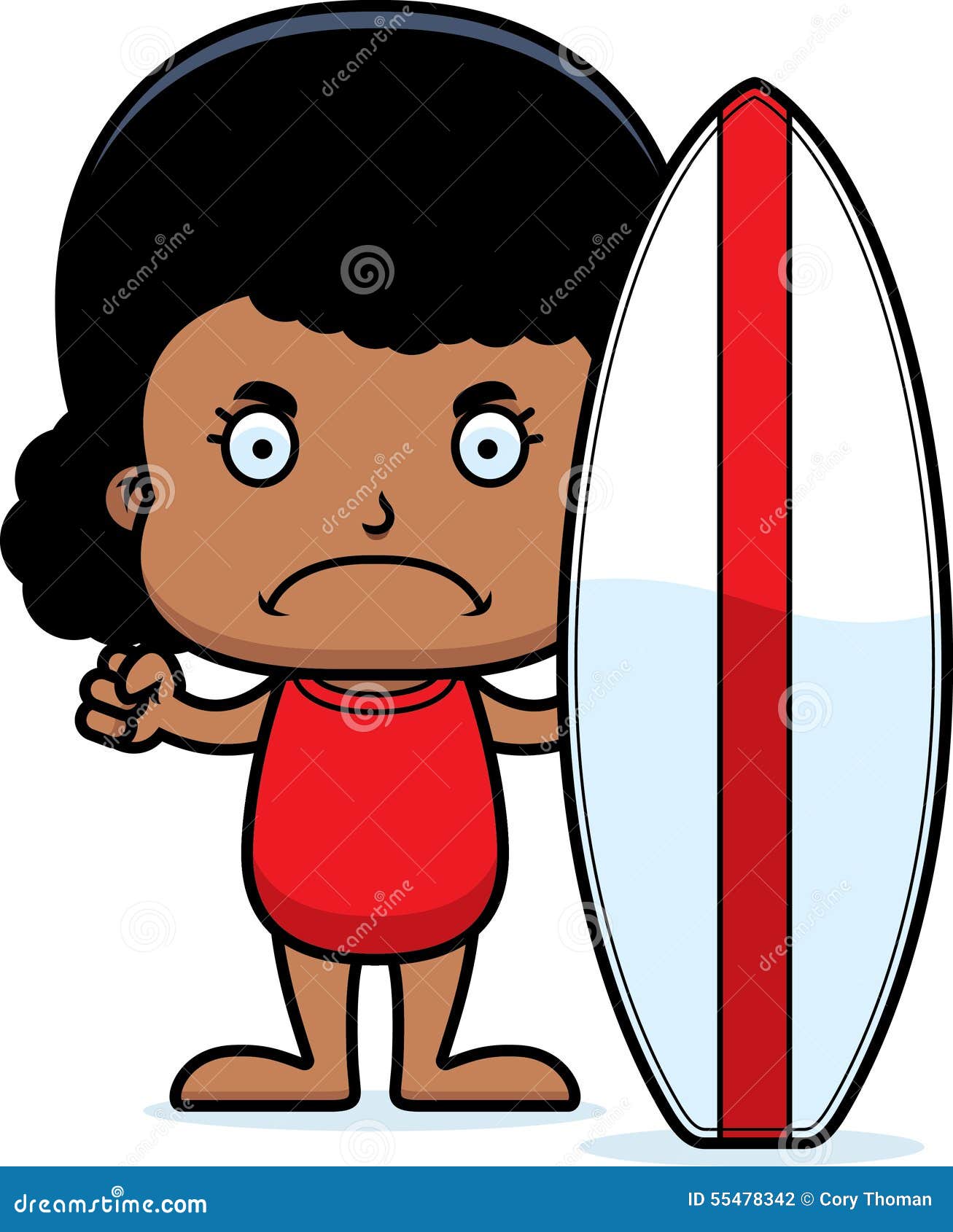 Cartoon Angry Surfer Girl stock vector. Illustration of surfer - 55478342