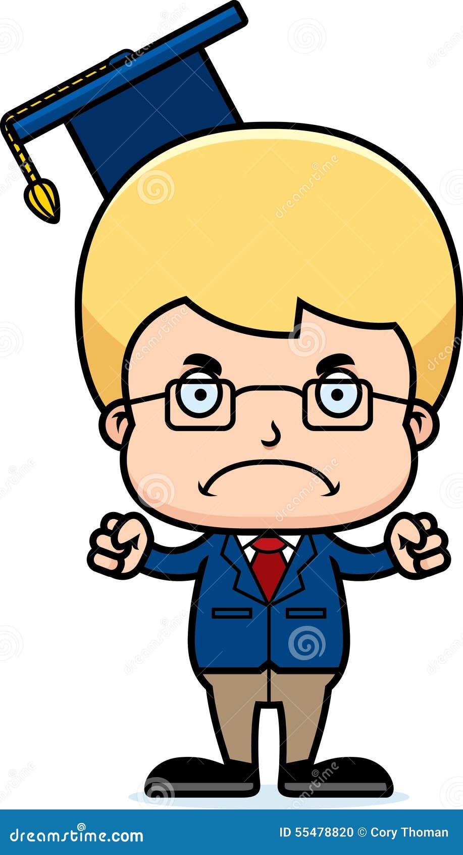 Cartoon Angry Teacher Boy stock vector. Illustration of clipart - 55478820