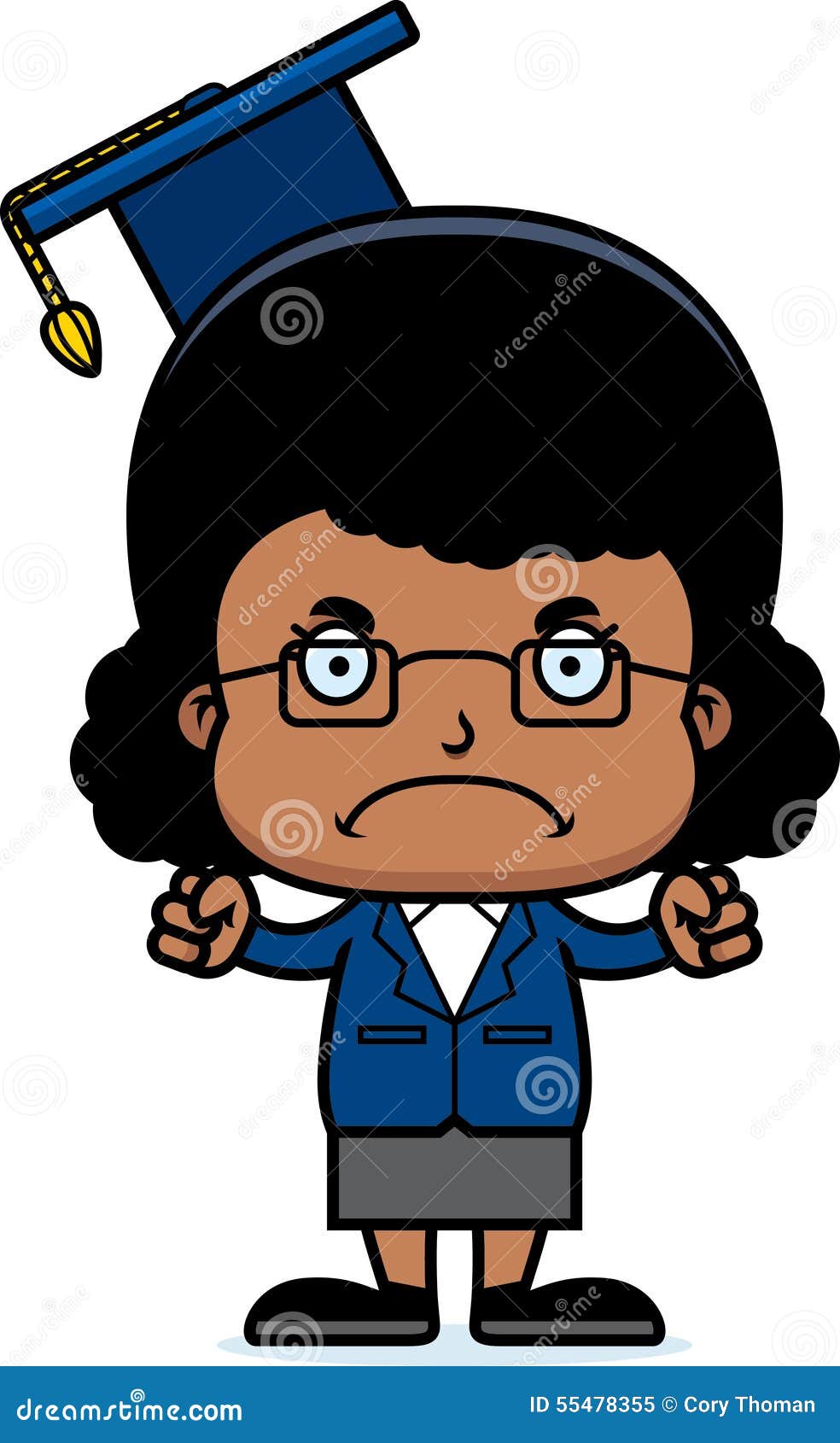 Cartoon Angry Teacher Girl stock vector. Illustration of professor ...