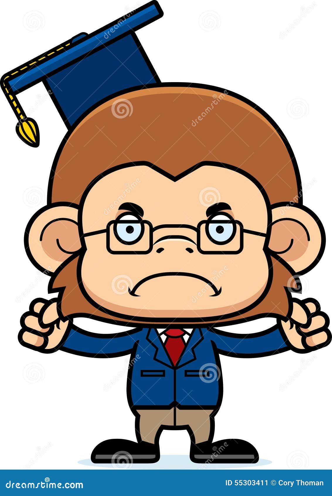 Cartoon Angry Teacher Monkey Stock Vector - Illustration of animal ...