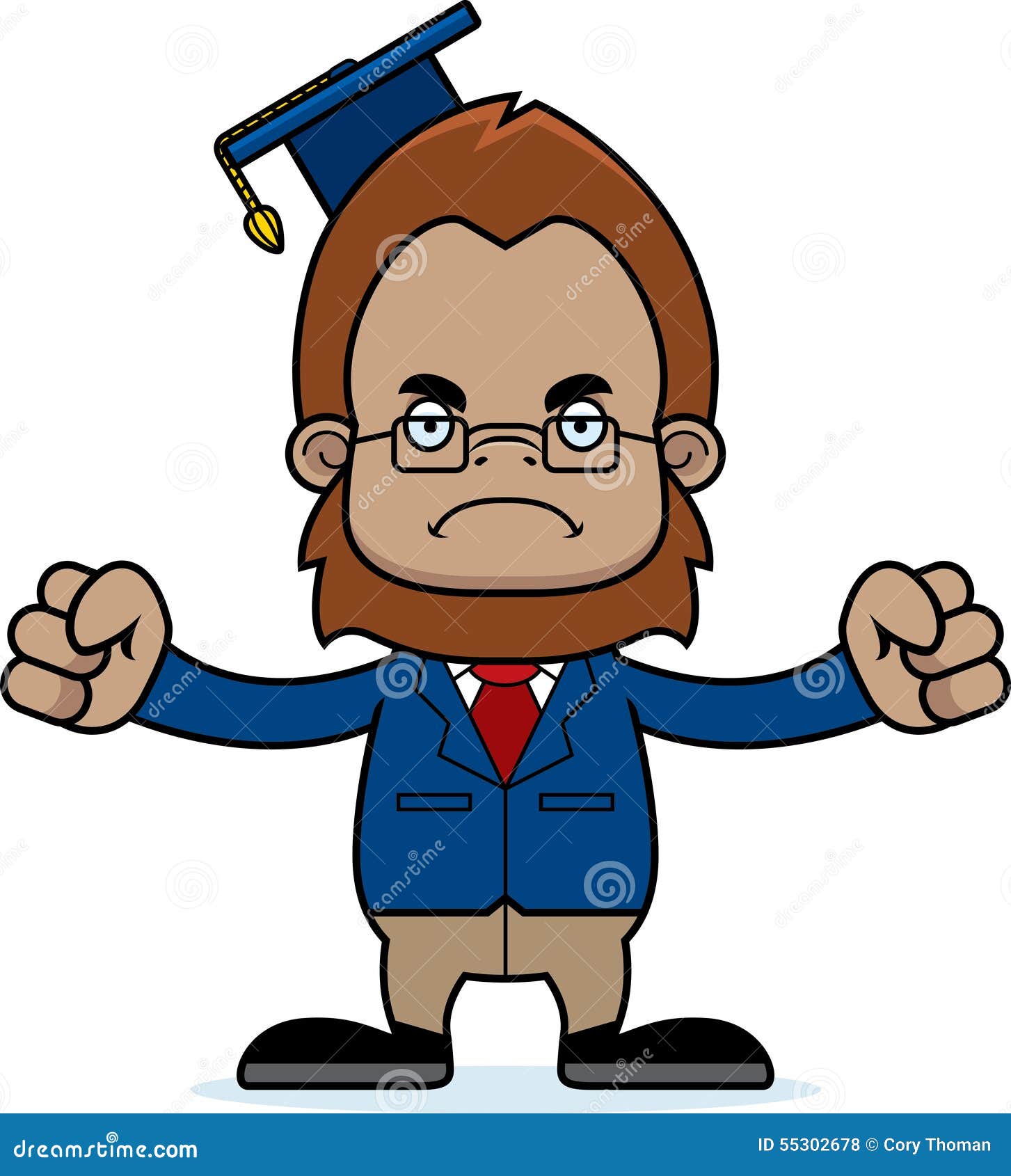 Cartoon Angry Teacher Sasquatch Stock Vector - Illustration of ...