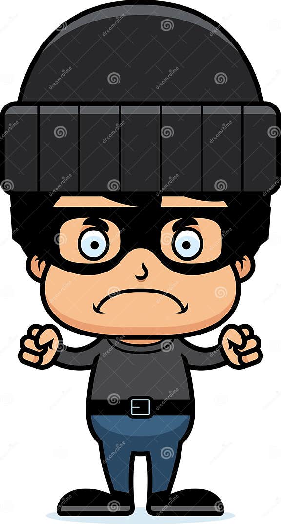 Cartoon Angry Thief Boy stock vector. Illustration of graphic - 55478450
