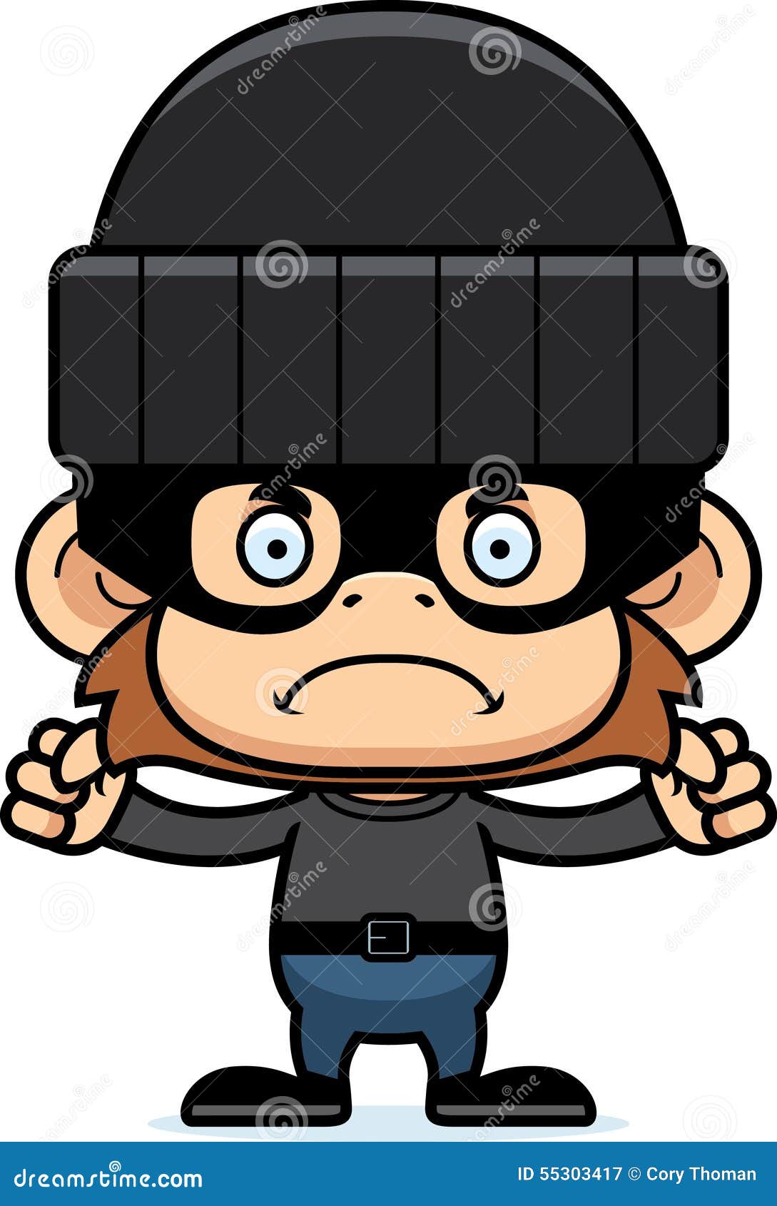Cartoon Angry Thief Monkey stock vector. Illustration of clipart - 55303417