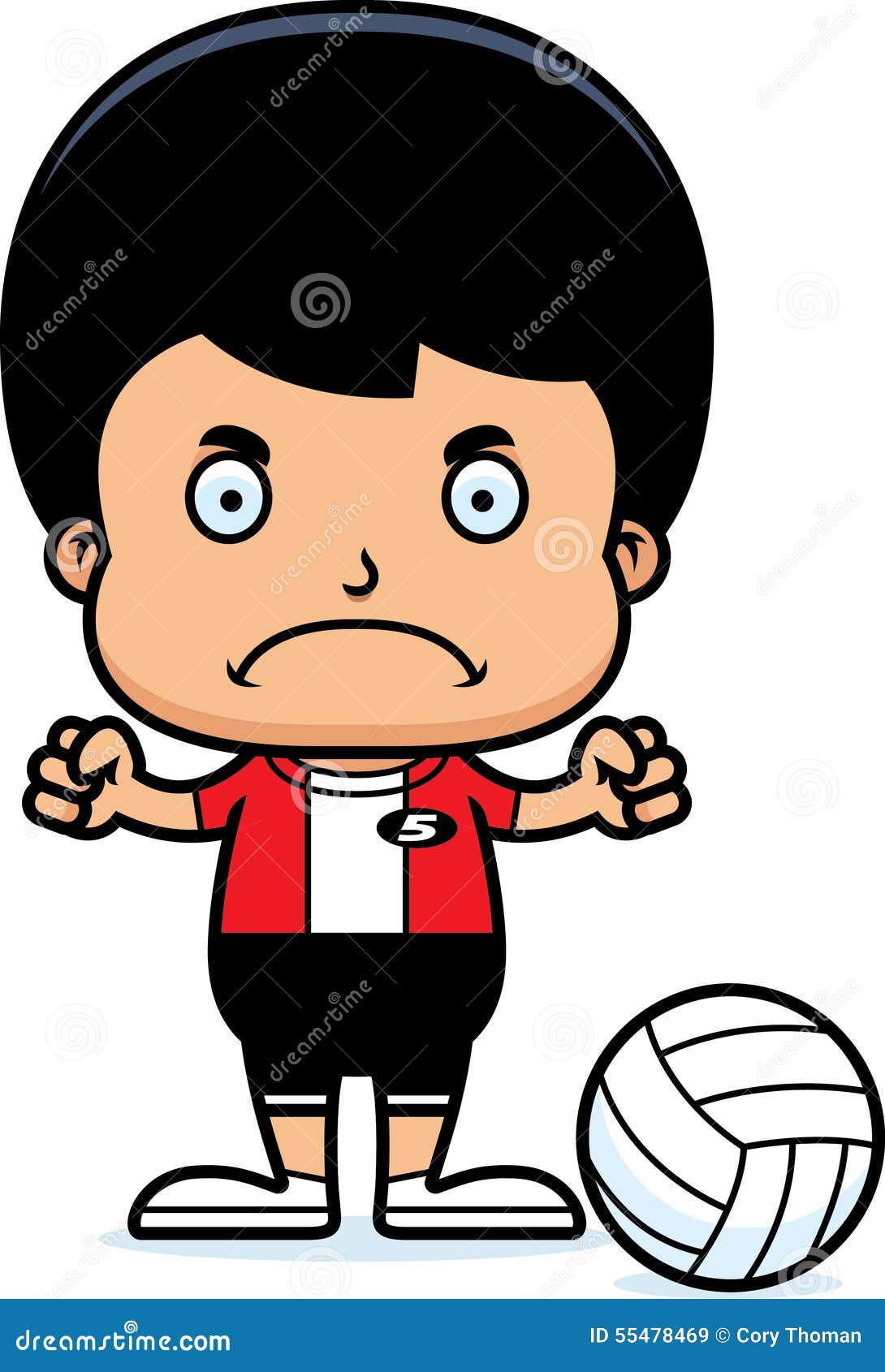 Cartoon Angry Volleyball Player Boy Stock Vector - Illustration of ...
