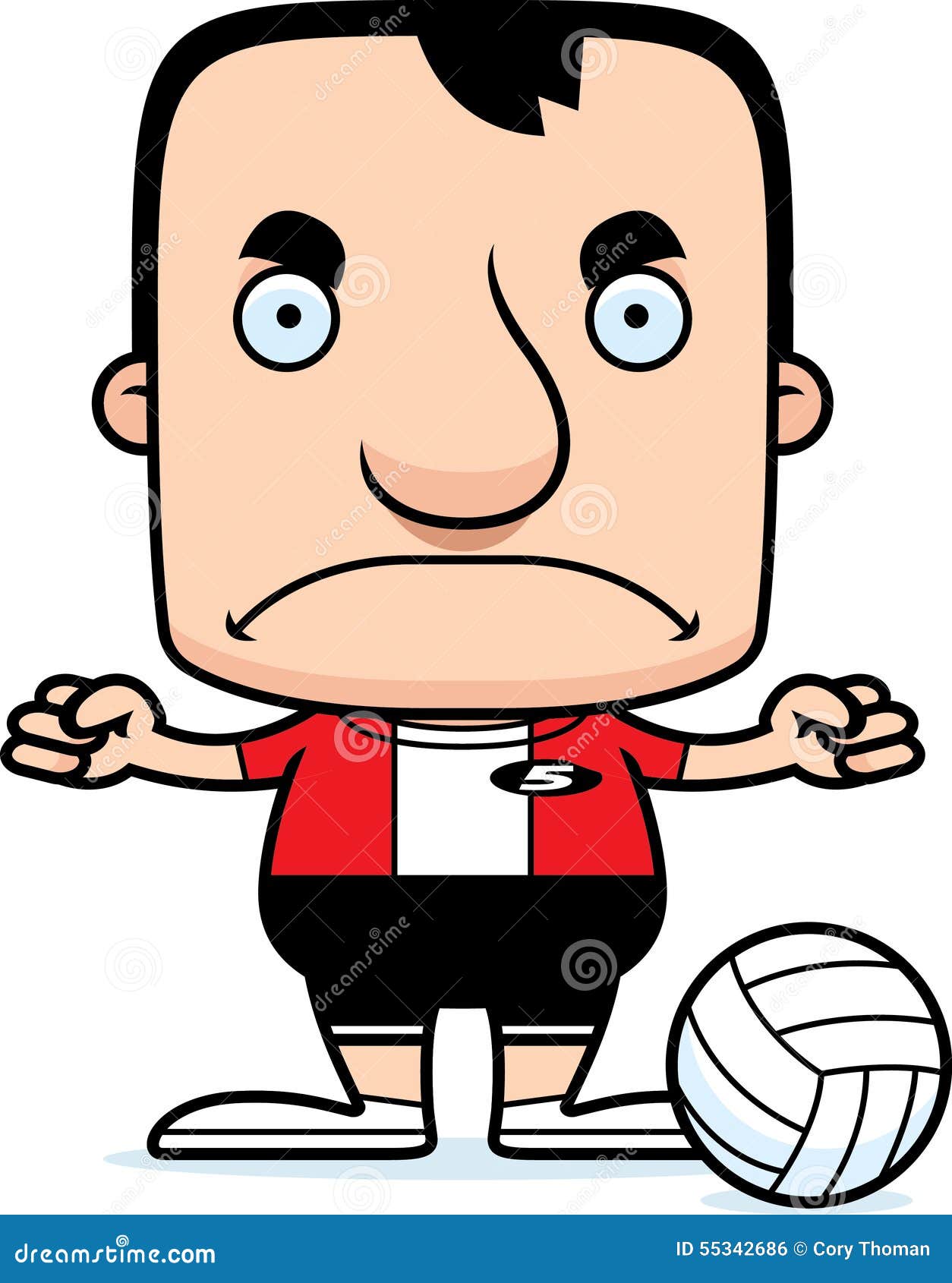 Cartoon Angry Volleyball Player Man Stock Vector - Illustration of ...