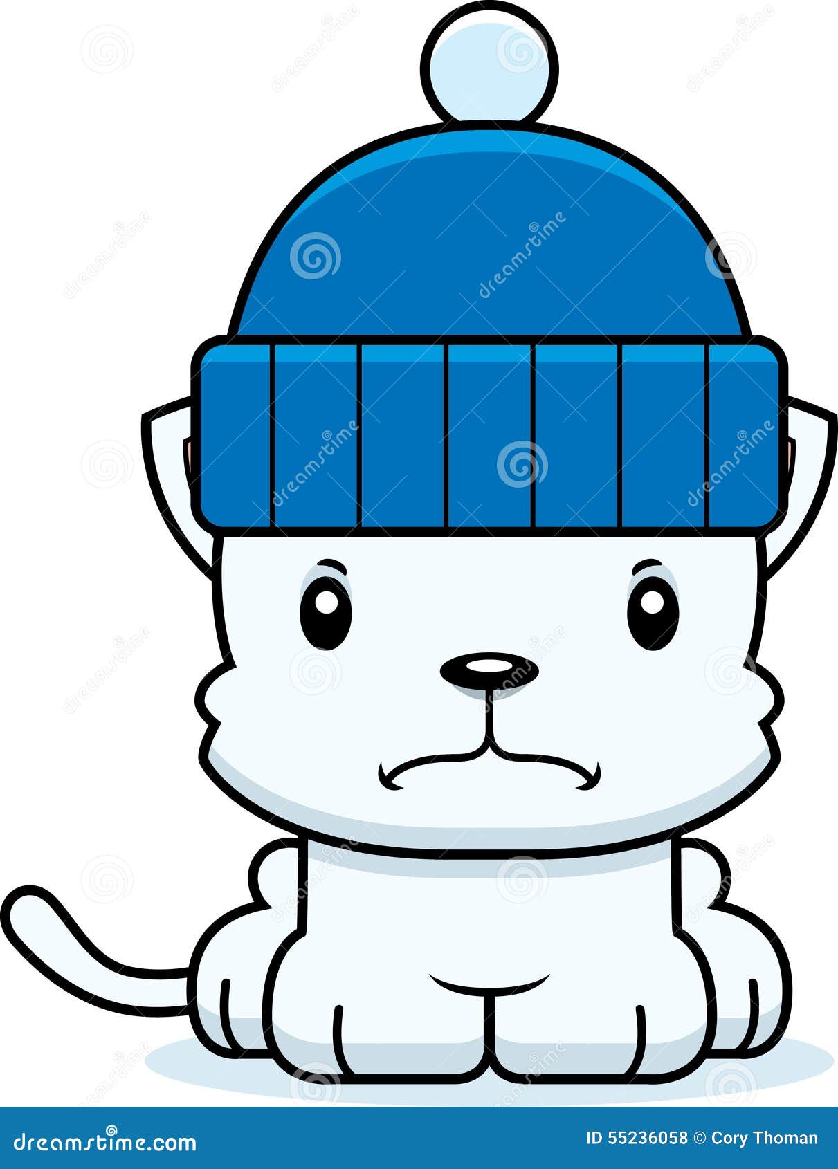 Cartoon Angry Winter Kitten Stock Vector - Illustration of frown, clip ...