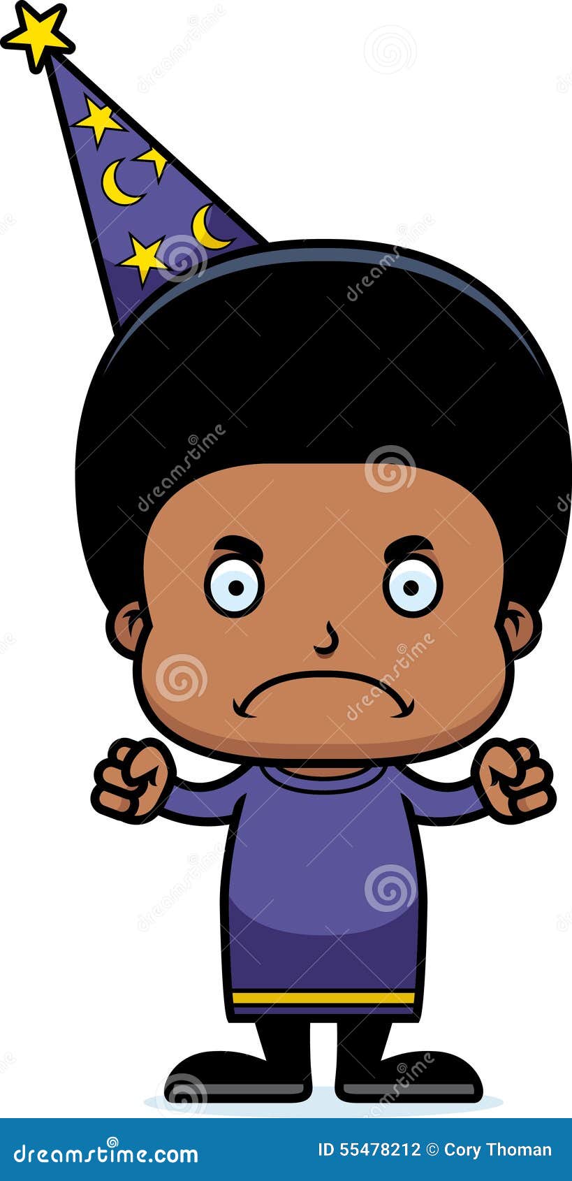 Cartoon Angry Wizard Boy stock vector. Illustration of clip - 55478212