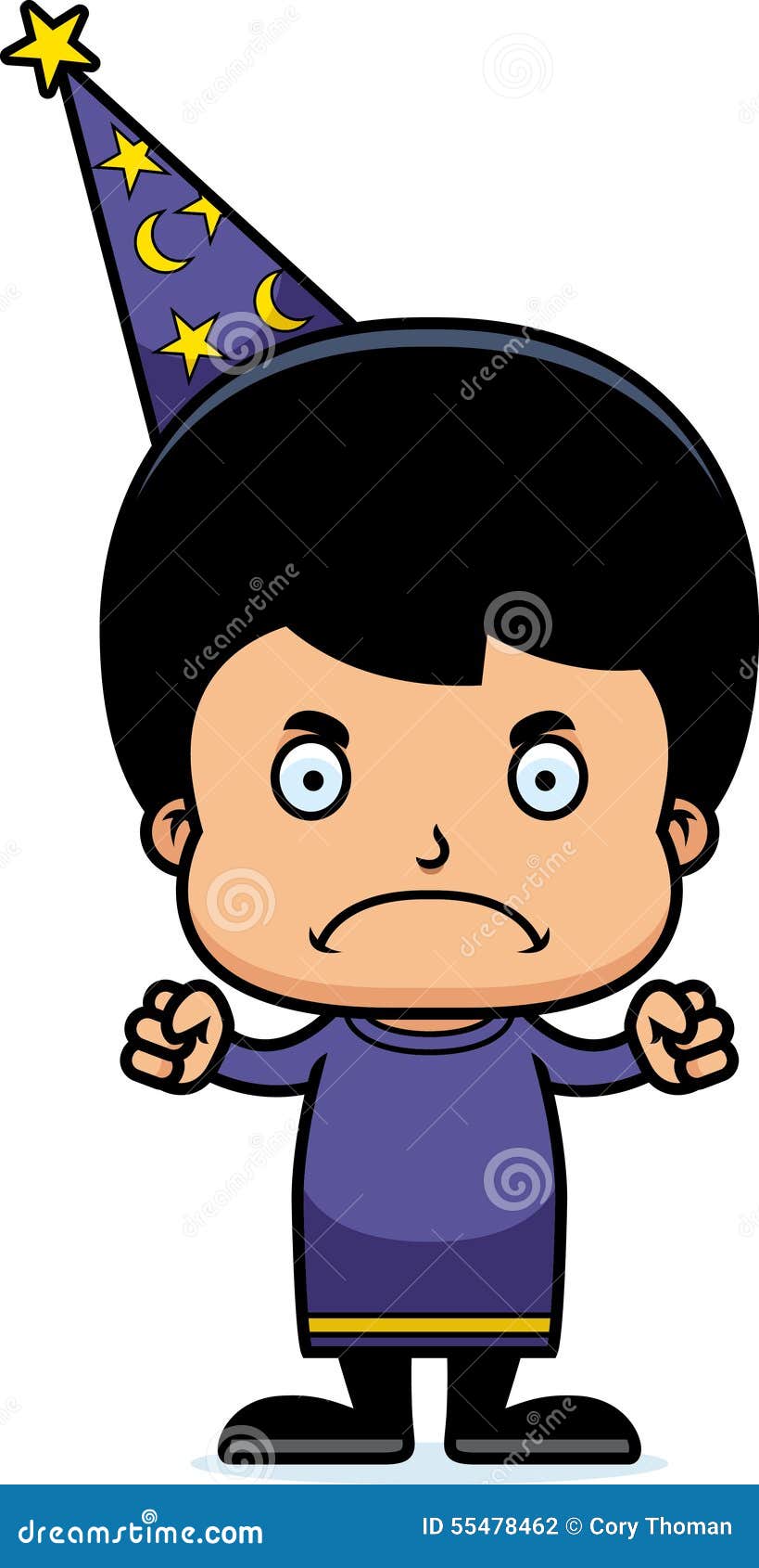 Cartoon Angry Wizard Boy stock vector. Illustration of frown - 55478462