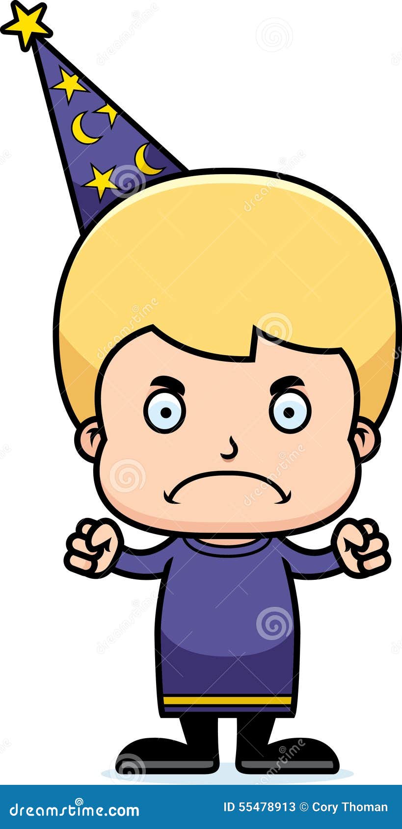 Cartoon Angry Wizard Boy stock vector. Illustration of angry - 55478913