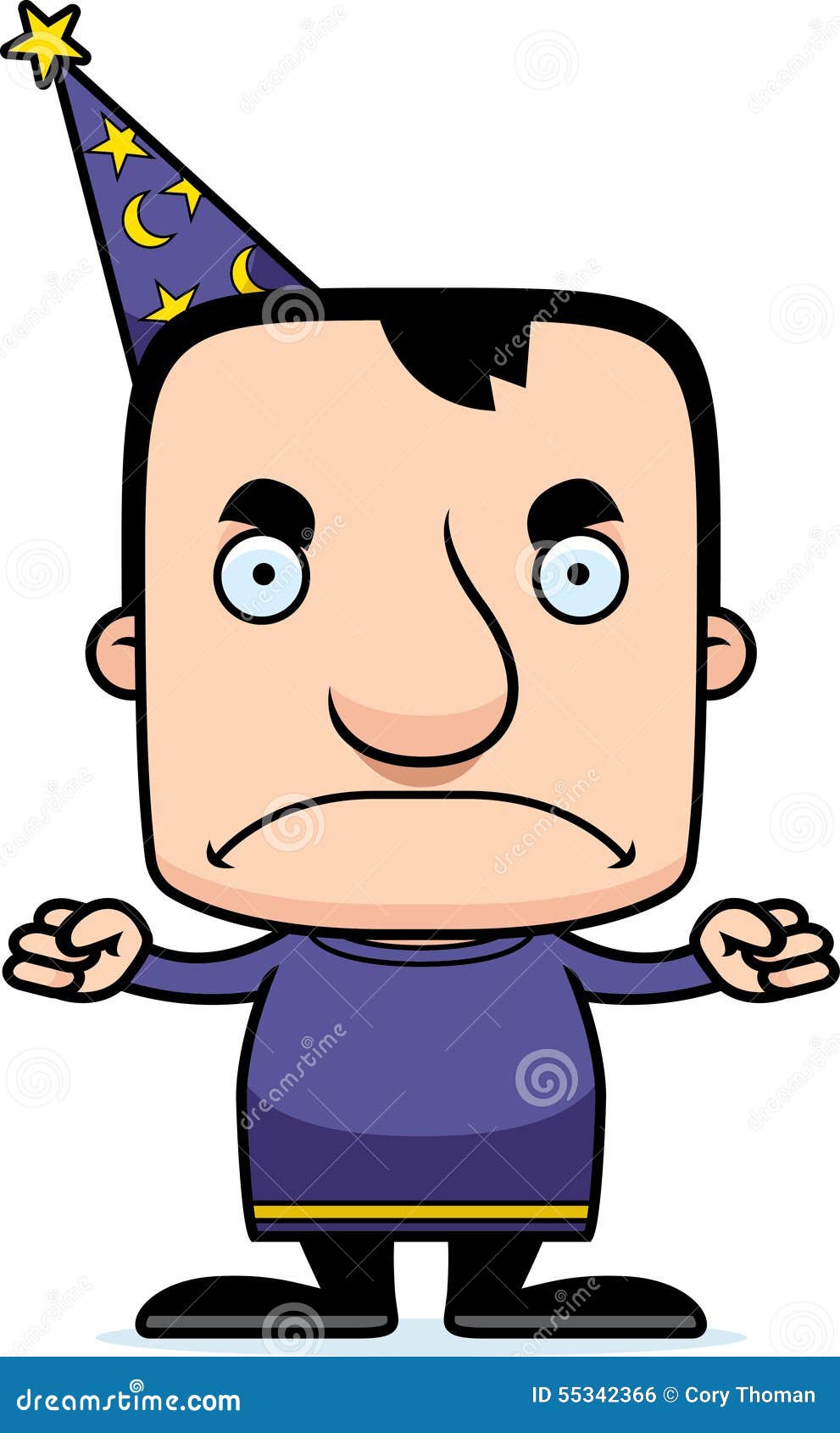 Cartoon Angry Wizard Man stock vector. Illustration of person - 55342366