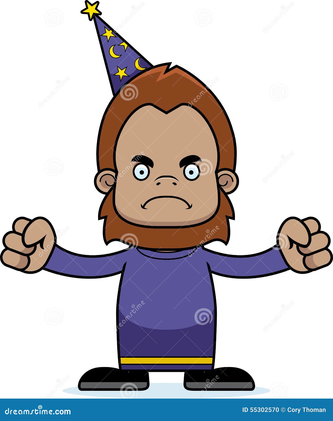 Cartoon Angry Wizard Sasquatch Stock Vector - Illustration of wizard ...