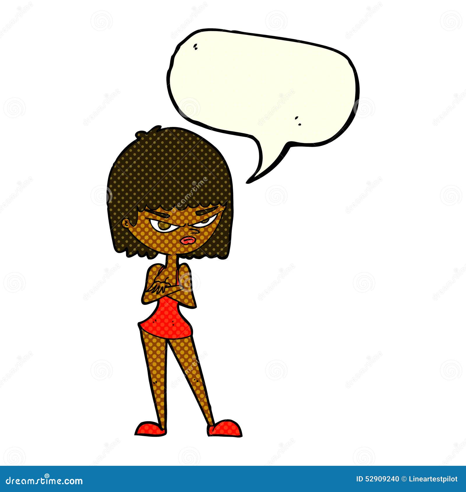 Cartoon Angry Woman with Speech Bubble Stock Illustration ...