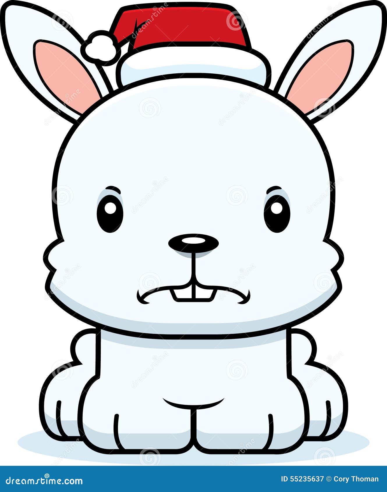 Cartoon Angry Xmas Bunny stock vector. Illustration of rabbit - 55235637