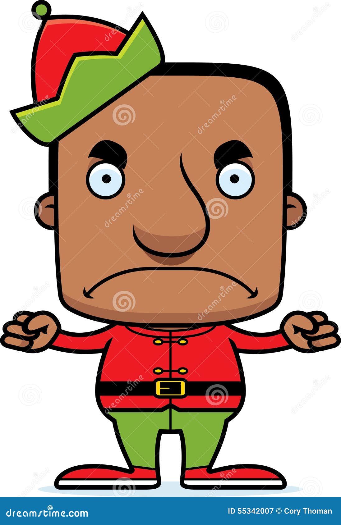 Cartoon Angry Xmas Elf Man stock vector. Illustration of clipart - 55342007