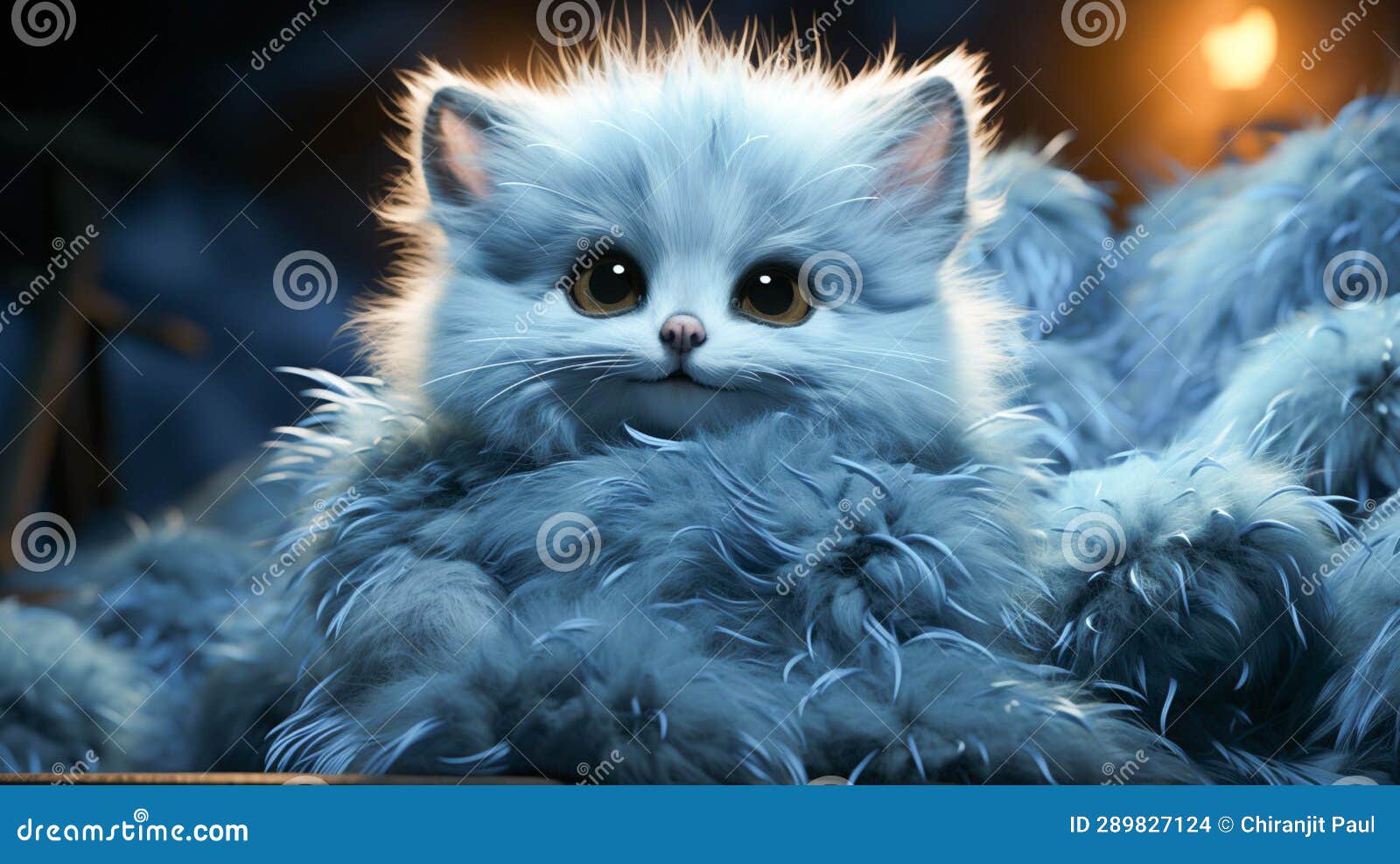 A Cartoon Animal with a Blue Fur Coat Stock Illustration - Illustration ...