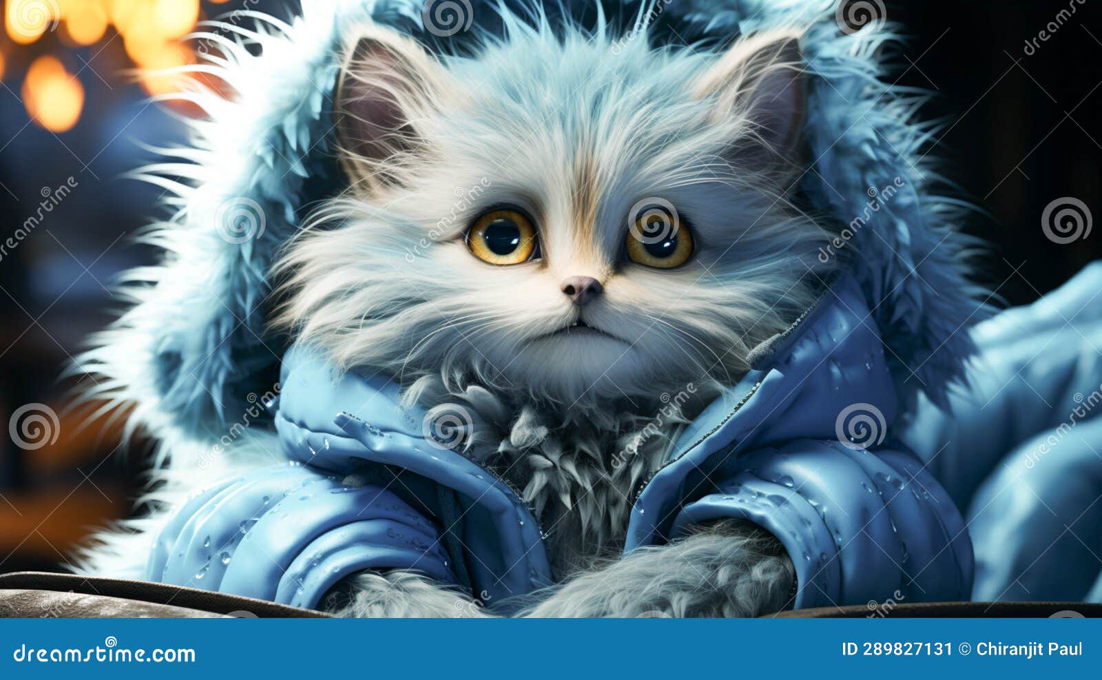 A Cartoon Animal with a Blue Fur Coat Stock Illustration - Illustration ...