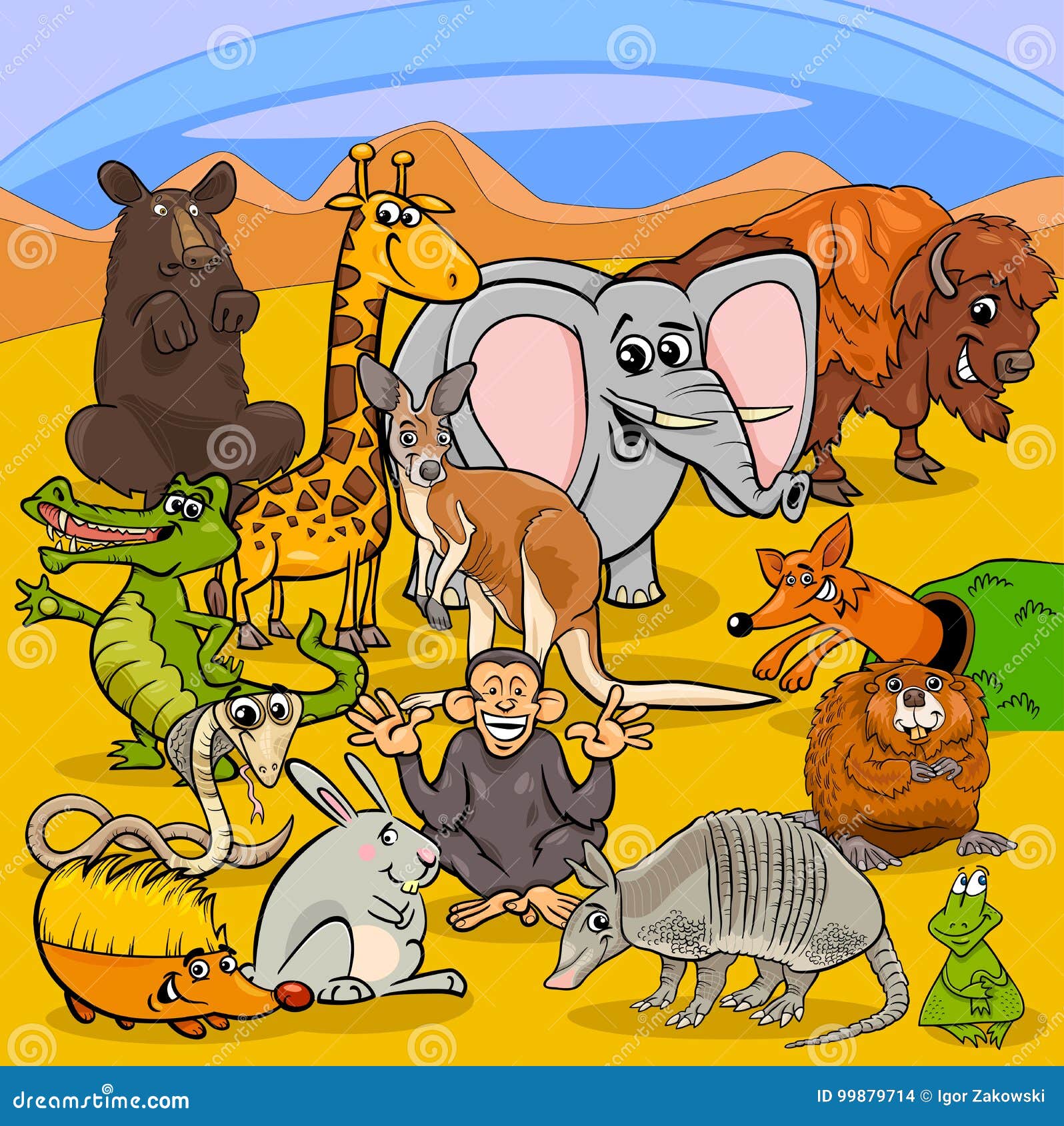 Cartoon Animal Characters Group Stock Vector - Illustration of ...