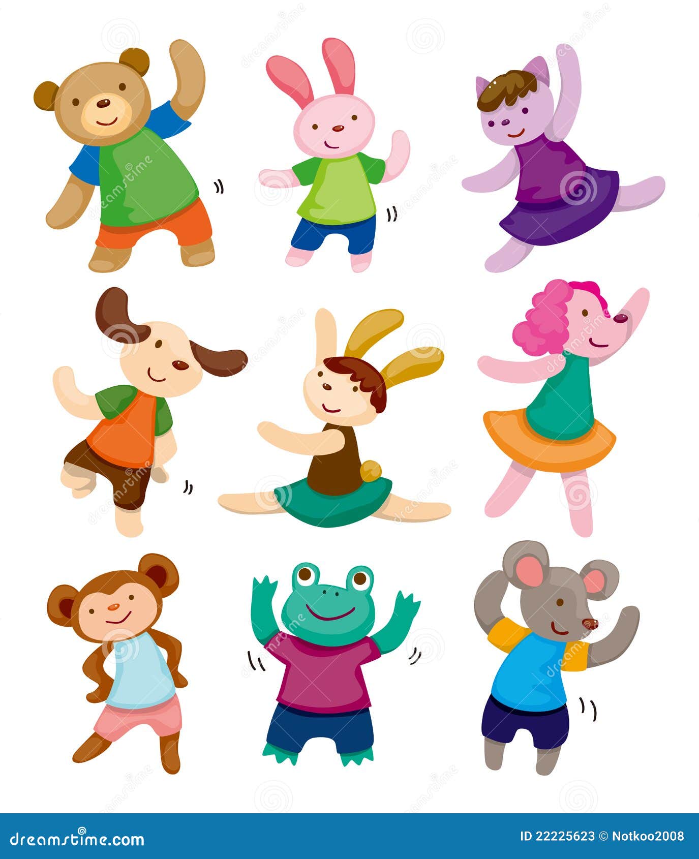 Cartoon Animal Dancer Icons Stock Vector - Illustration of dancer ...