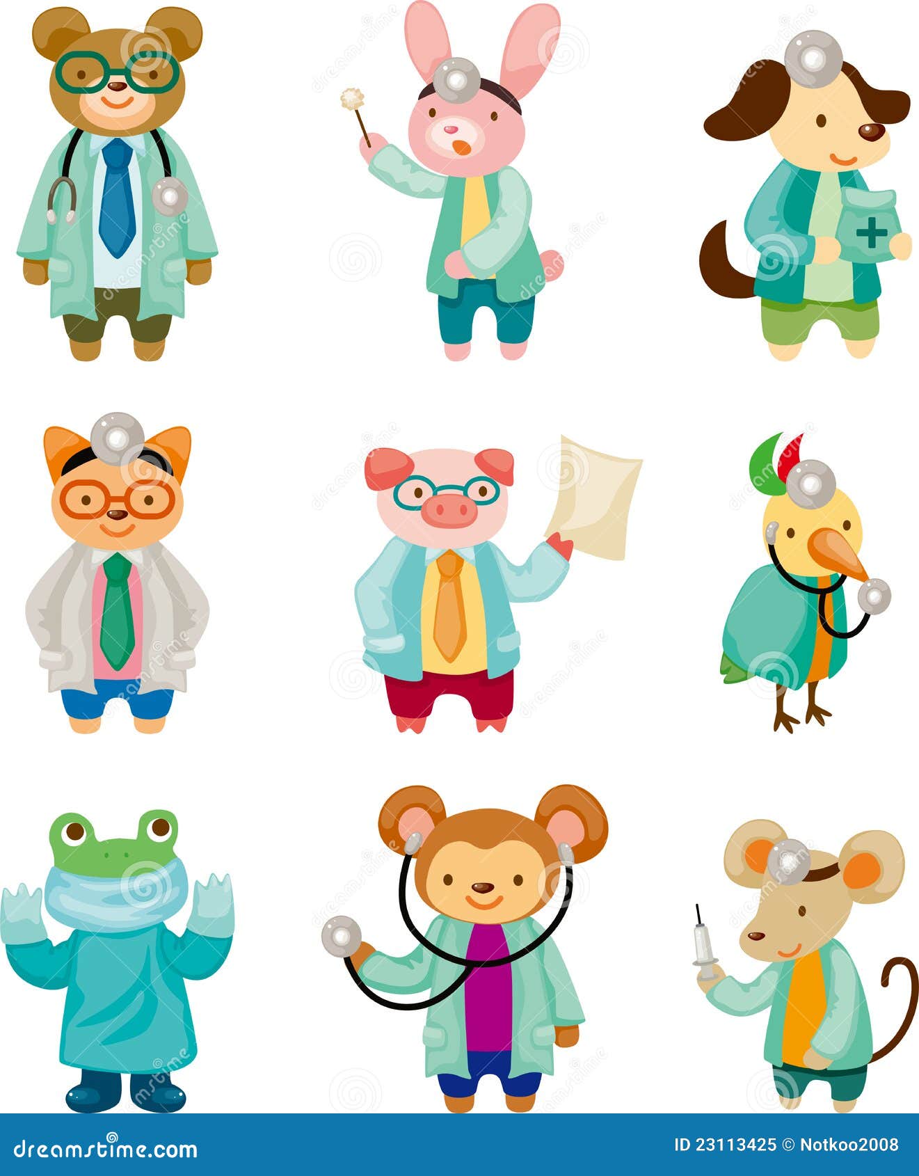 Cartoon animal doctor stock vector. Illustration of object - 23113425