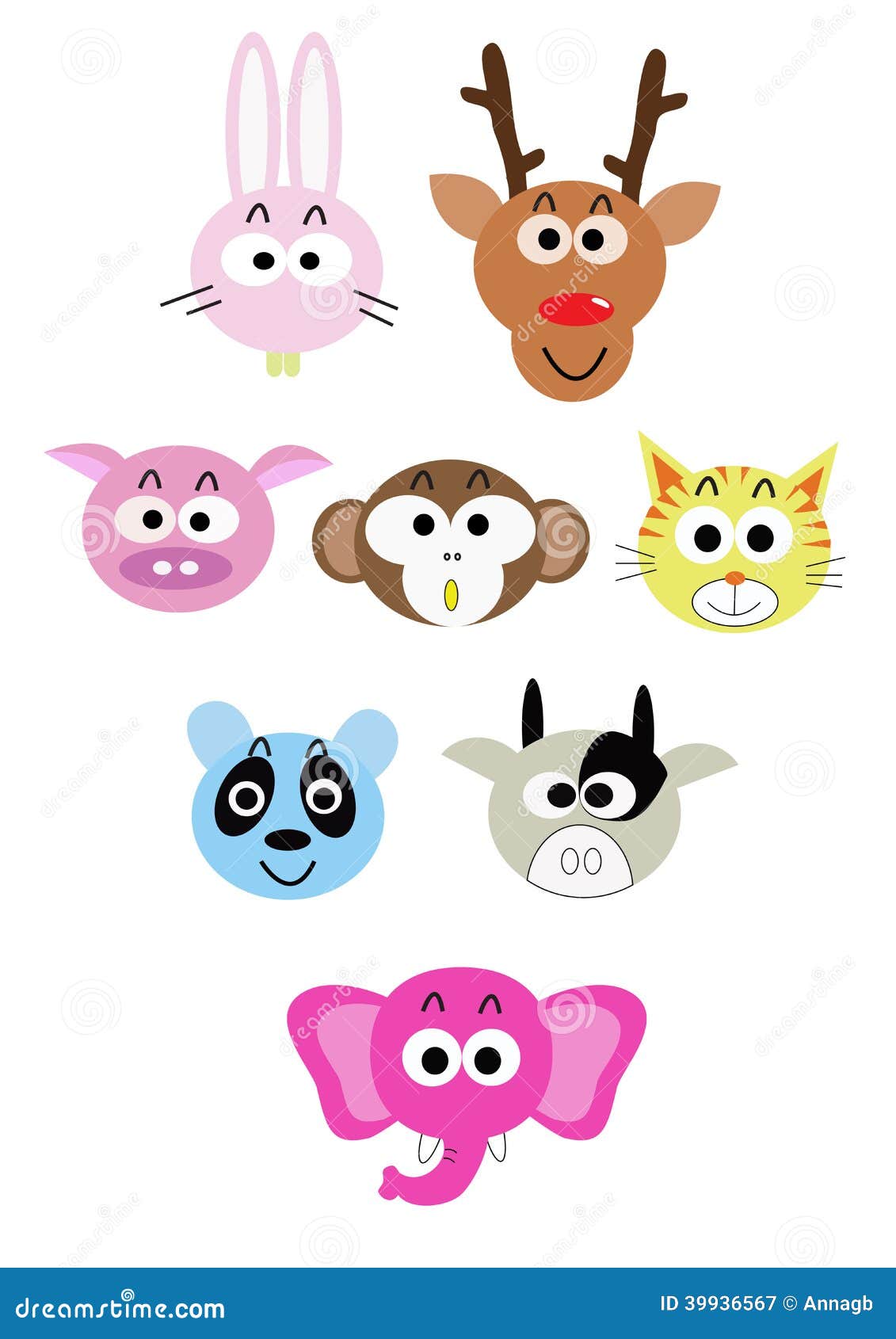 Cartoon animal head icon stock vector. Illustration of mammal - 39936567