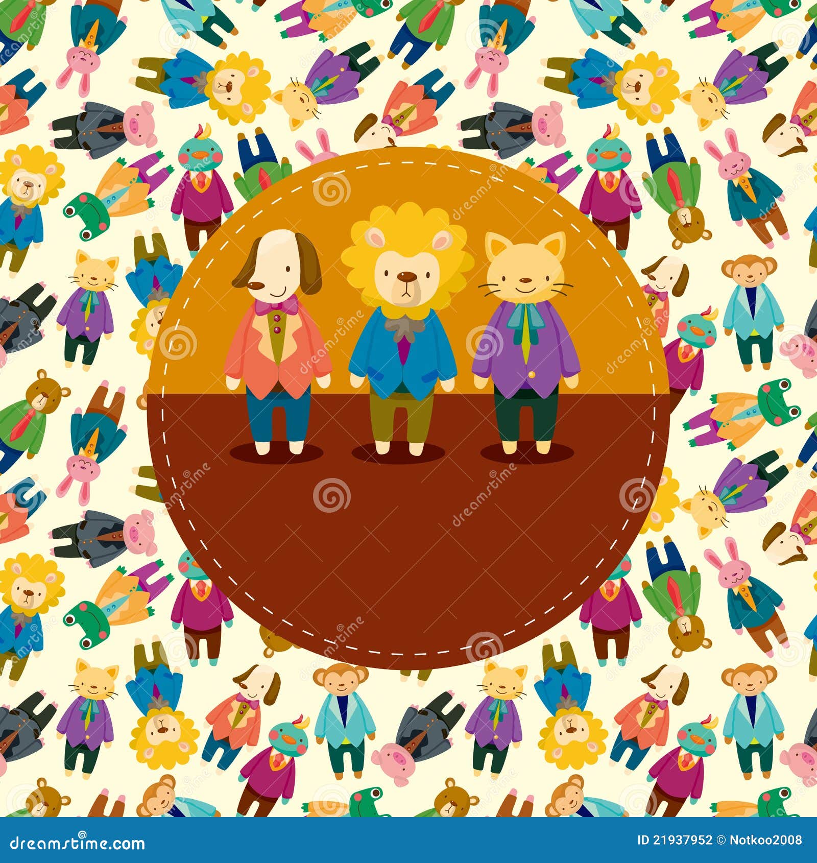 Cartoon Animal Office Worker Card Stock Vector - Illustration of monkey ...