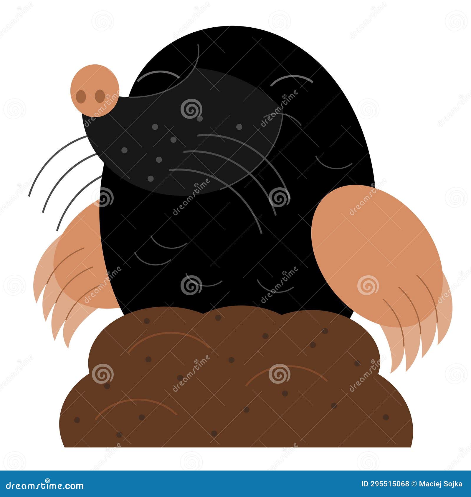 Mole On White Background. Black Silhouette In A Red Circle. Symbol Of ...