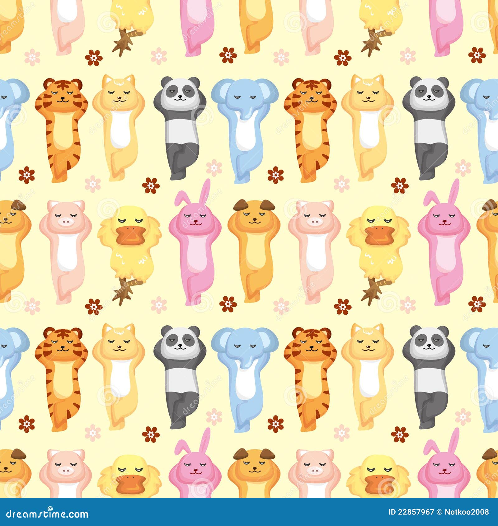 Cartoon Animal Seamless Pattern Stock Vector - Illustration of beauty ...