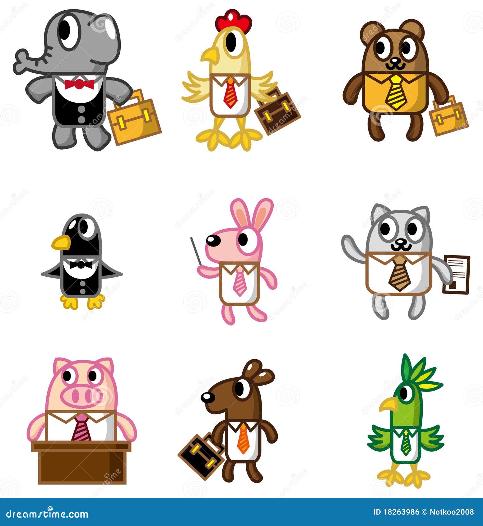Cartoon animal worker icon stock vector. Illustration of boss - 18263986