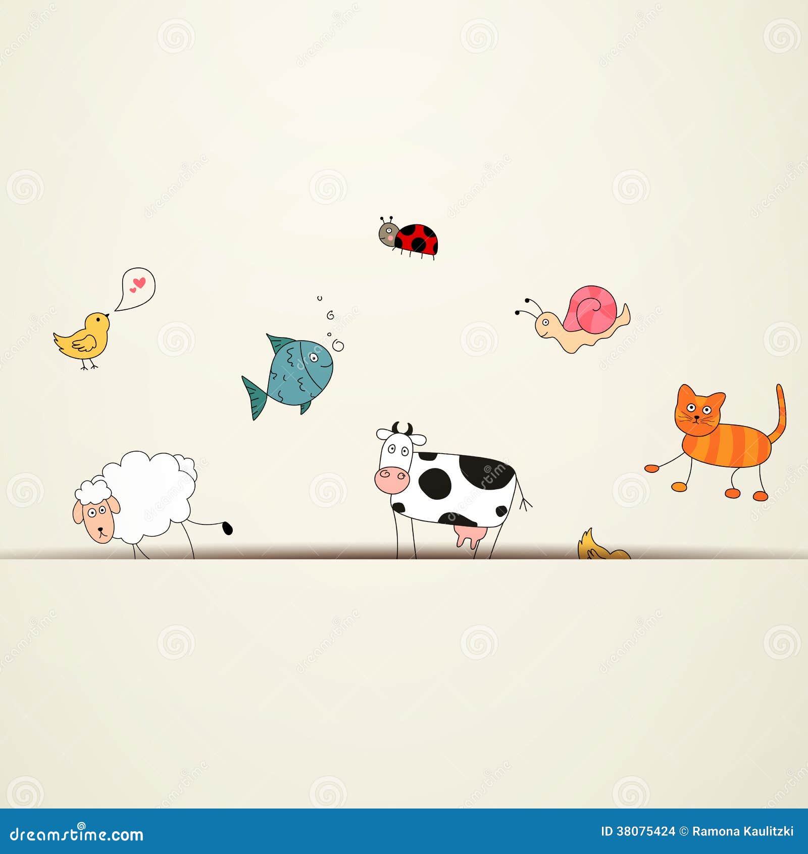 Cartoon Animals stock illustration. Illustration of abstract - 38075424