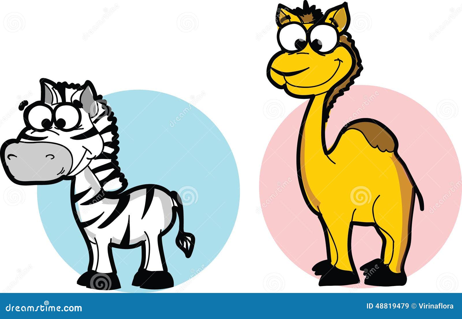 Cartoon Animals - Camel and Zebra,vector Stock Vector - Illustration of ...
