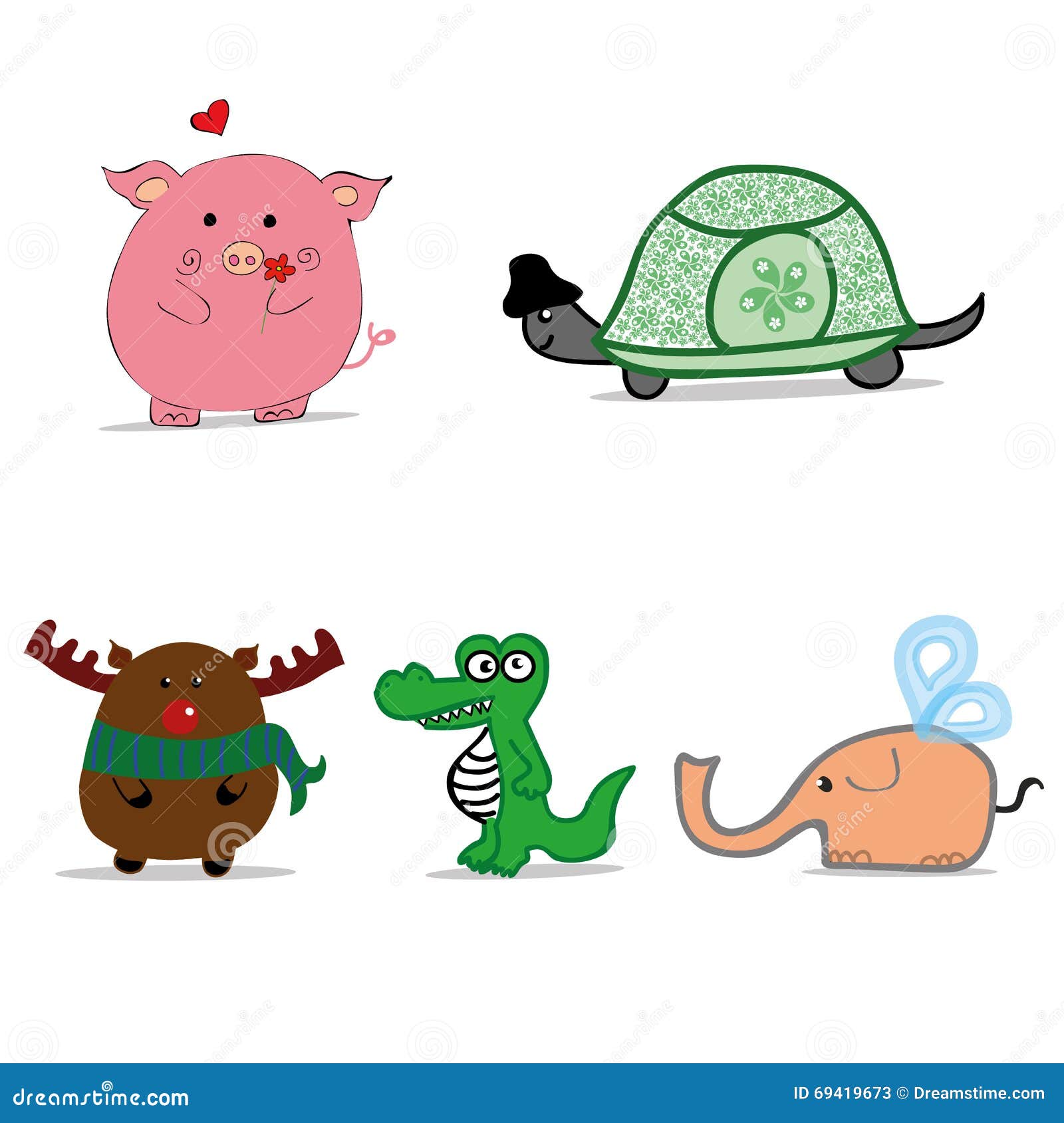 Cartoon Animals, Funny Animals Stock Illustration - Illustration of ...