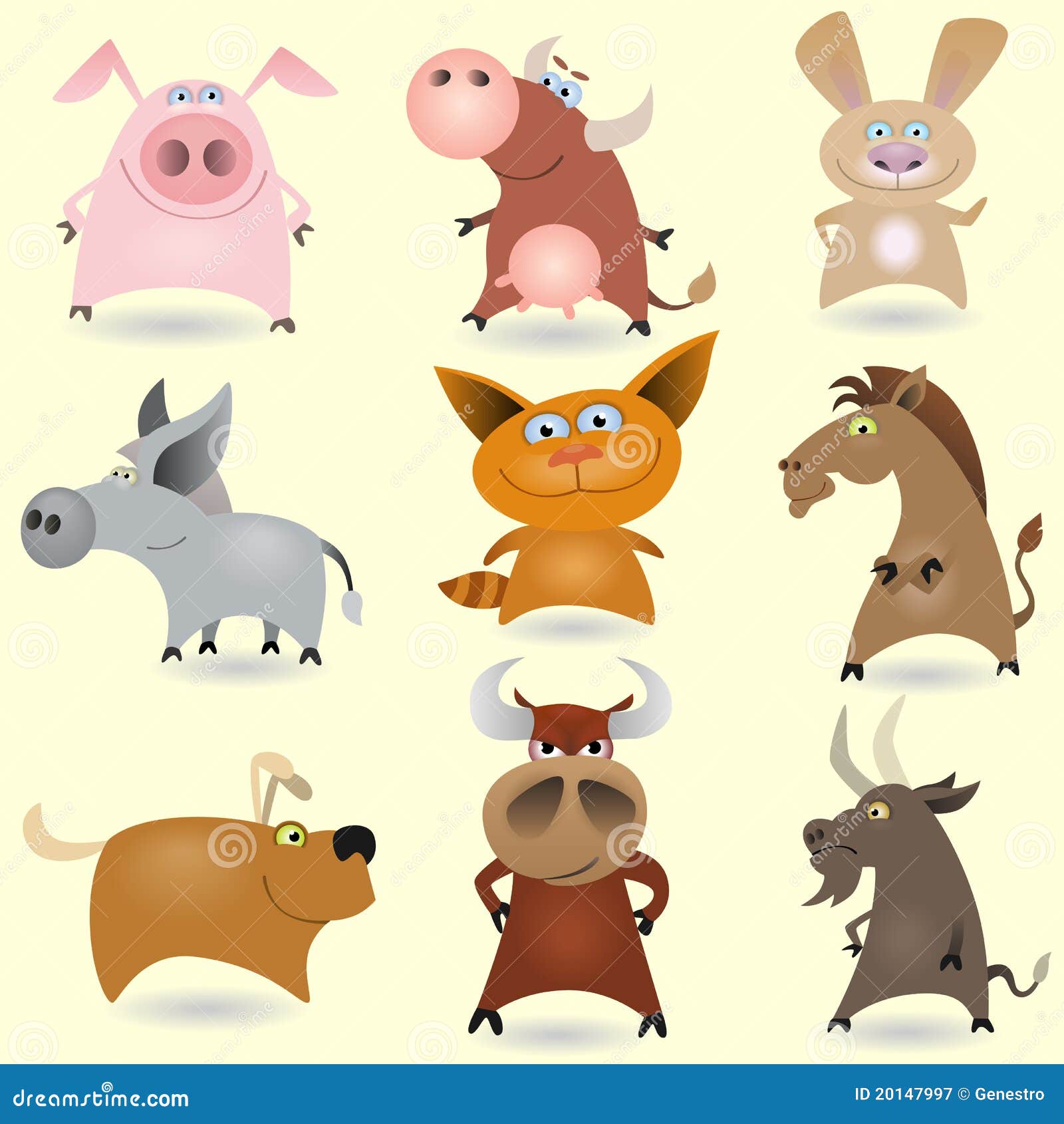 Cartoon animals set #1 stock vector. Illustration of cartoon - 20147997