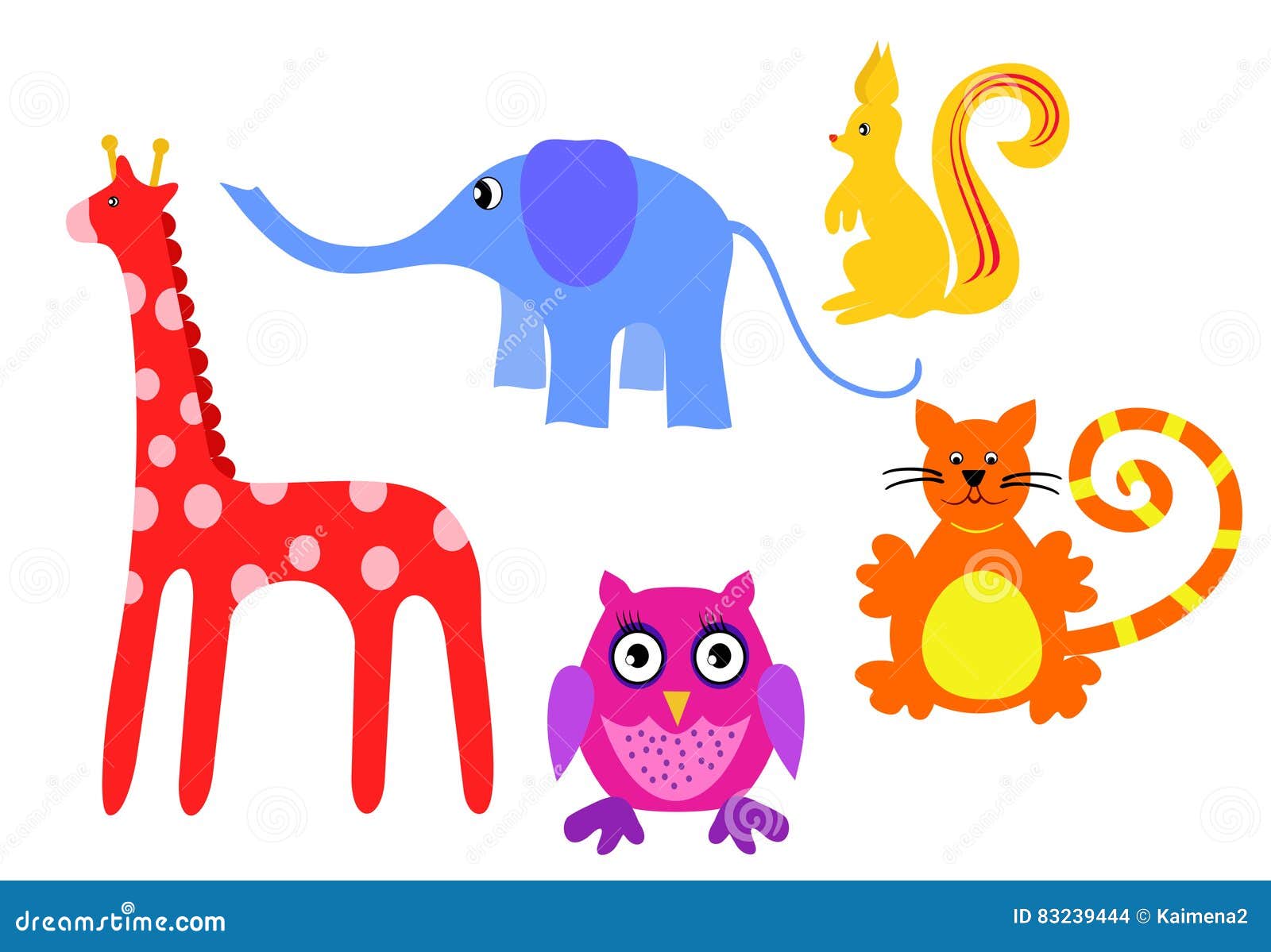Cartoon Animals Vector Set | CartoonDealer.com #83239444