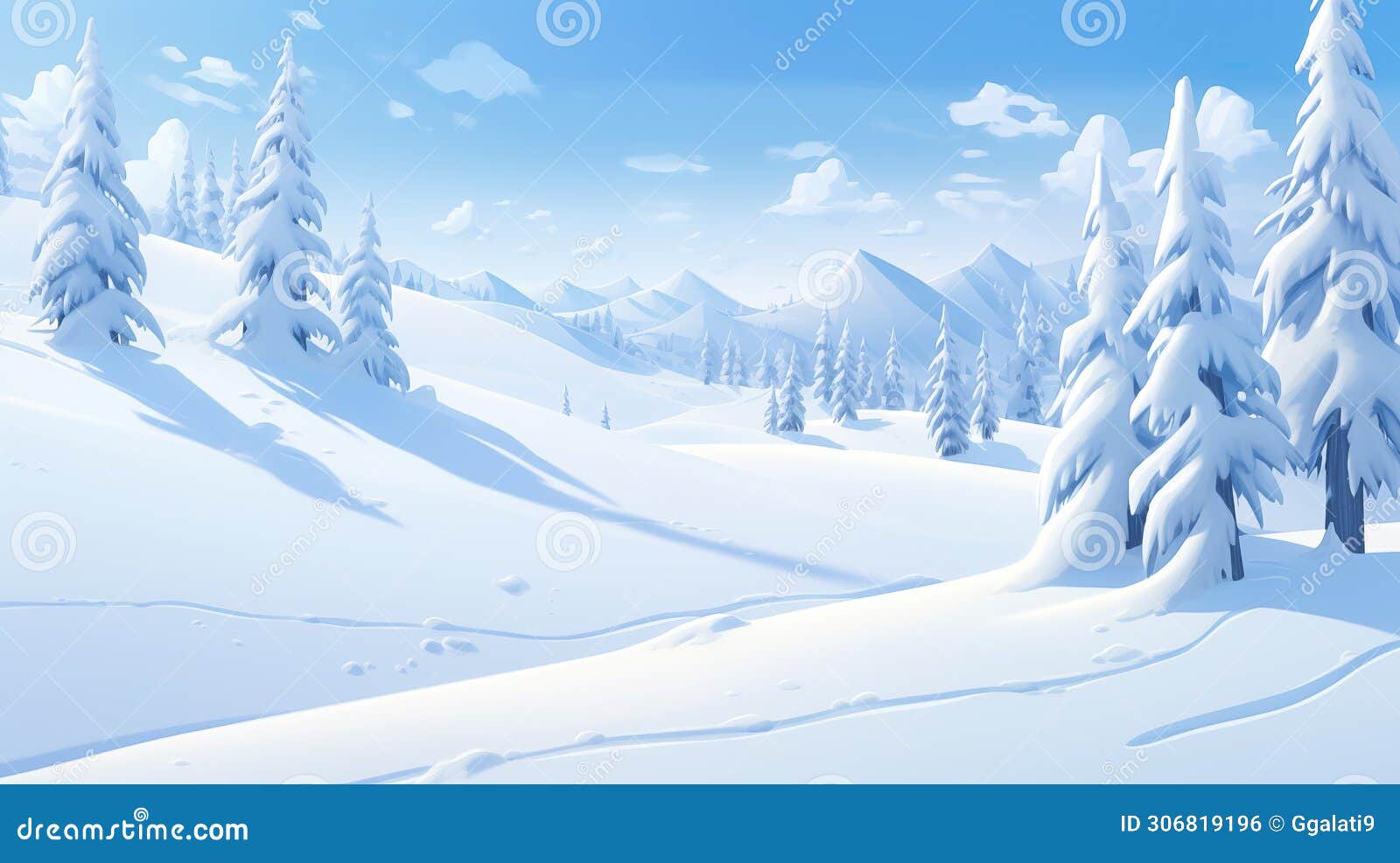 Cartoon Anime Inspired Witner Wallpaper Artwork Royalty-Free Stock ...