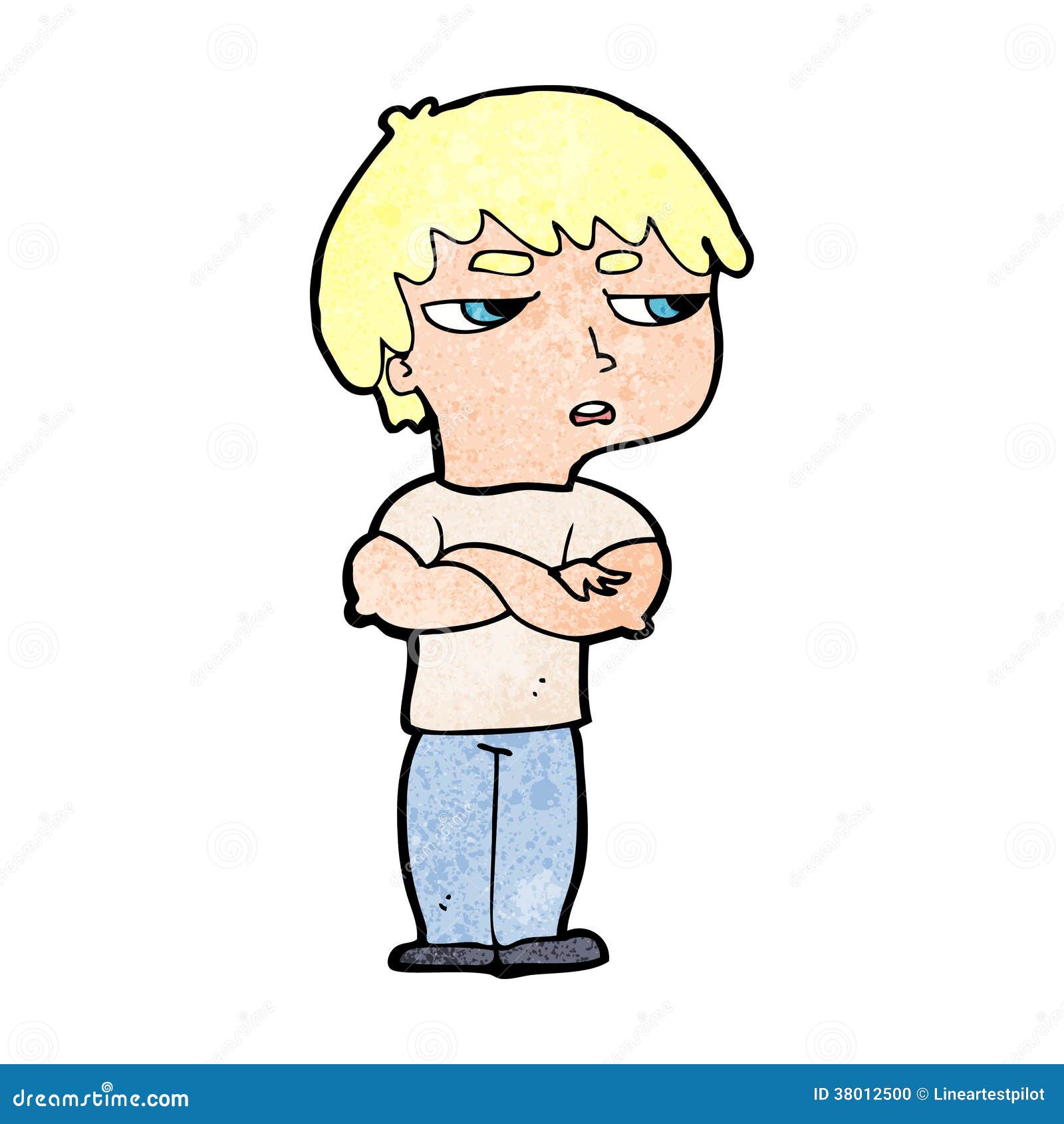Cartoon annoyed boy stock vector. Illustration of drawing - 38012500