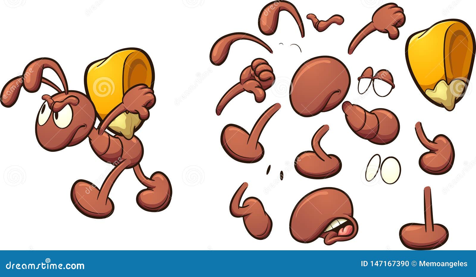 Angry Cartoon Ant Ready for Animation Stock Vector - Illustration of ...
