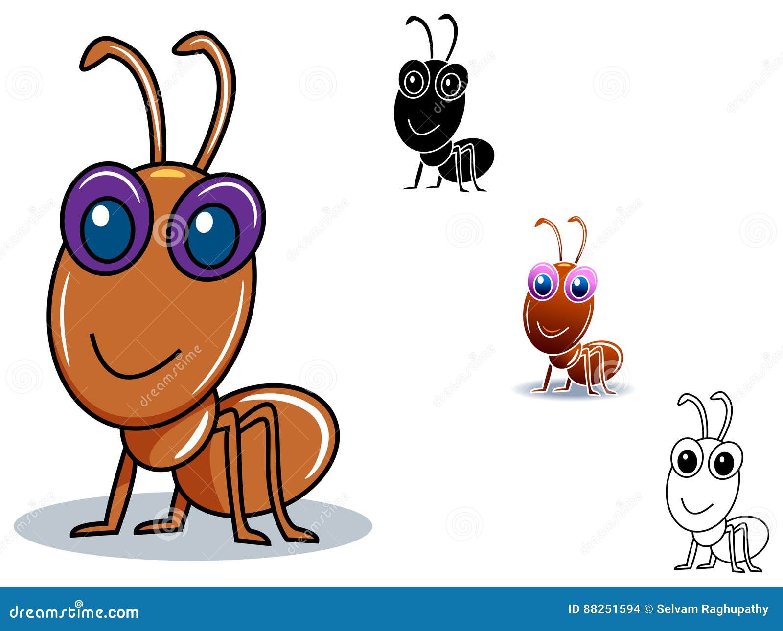 Cartoon ant stock vector. Illustration of humorous, character - 88251594