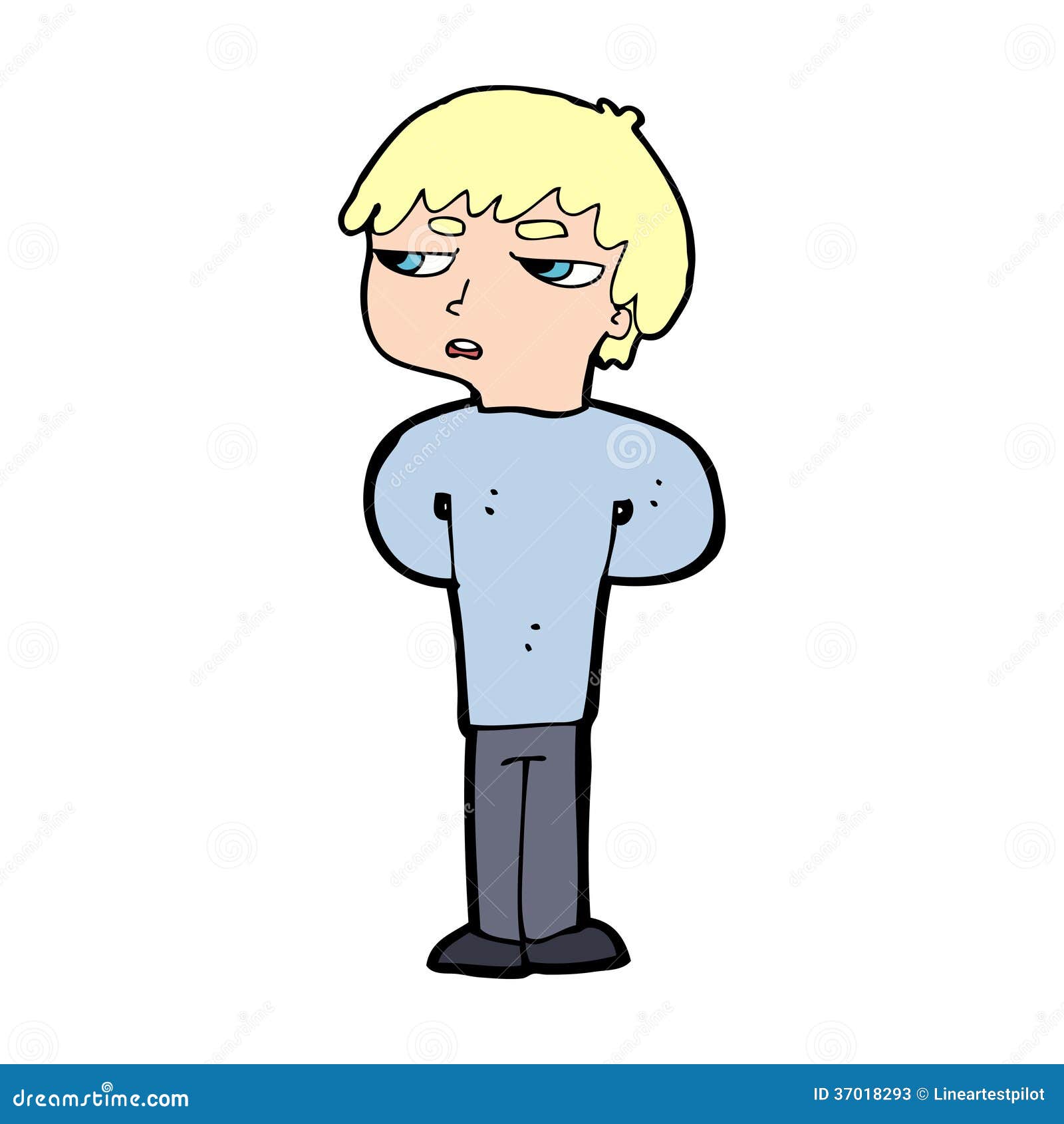 Cartoon antisocial boy stock vector. Illustration of simple - 37018293
