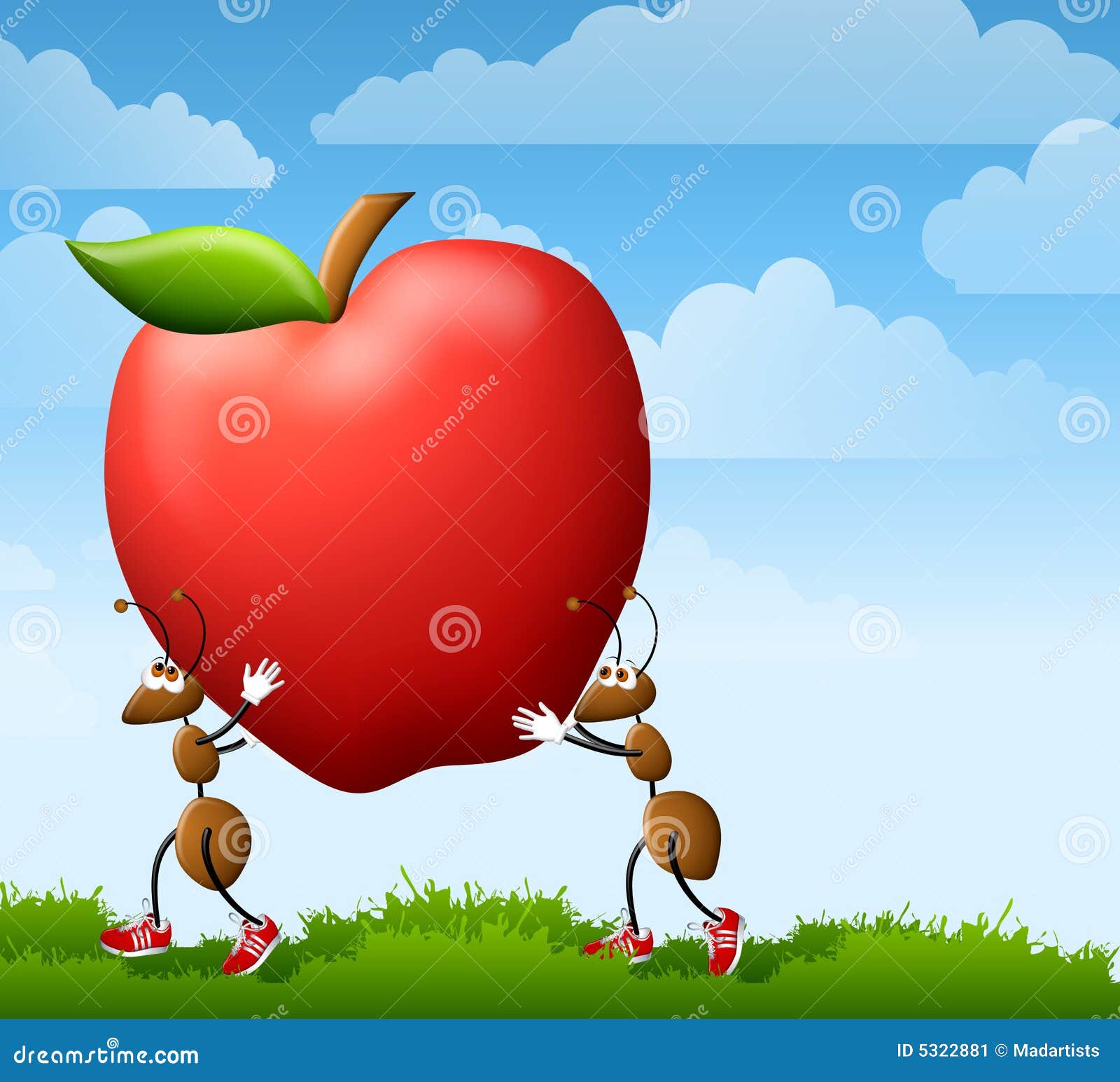 Apple And Ants Join The Dots Puzzle And Coloring Page Vector ...