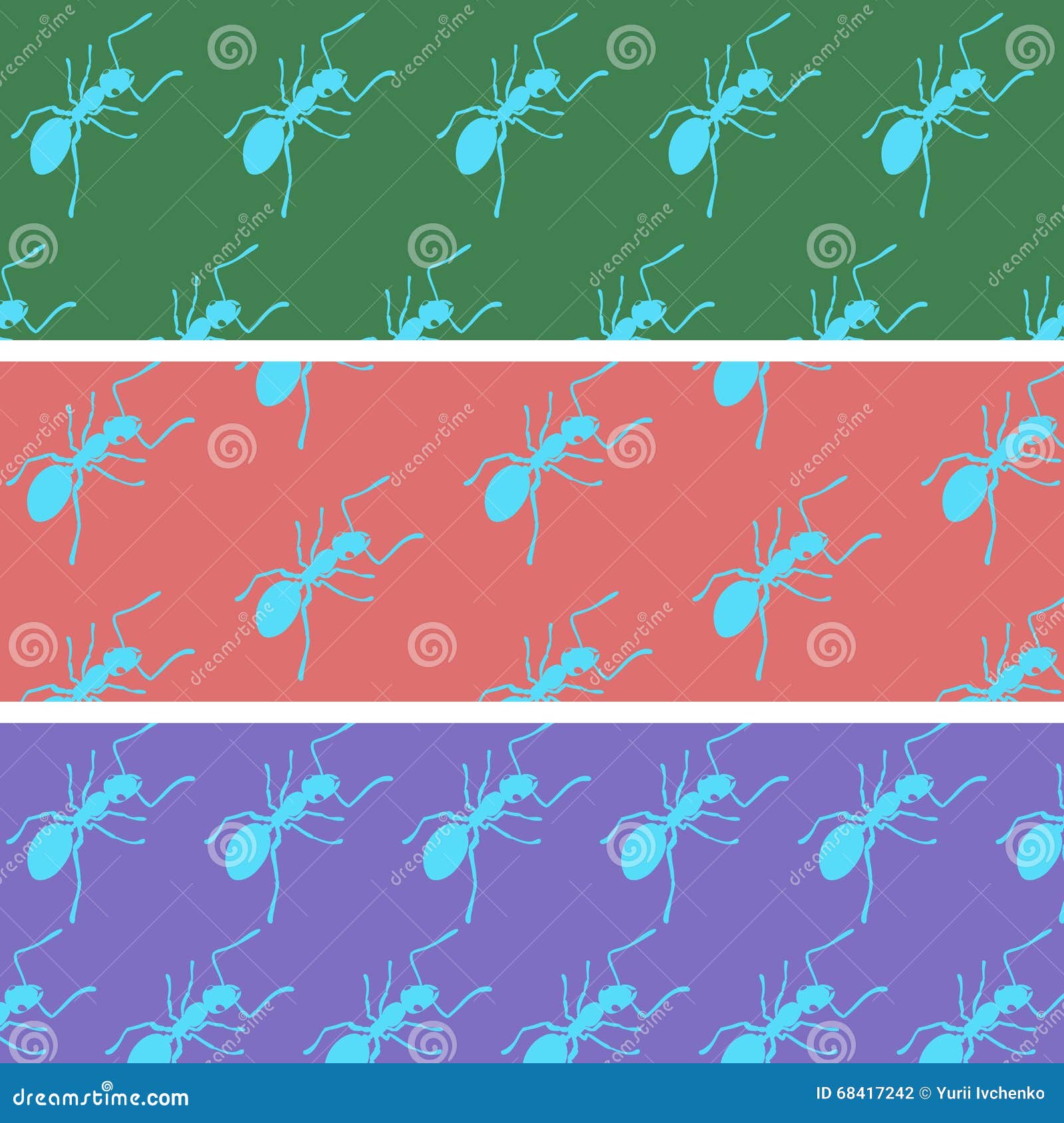 Cartoon Ants on a Color Back Stock Vector - Illustration of label, back ...