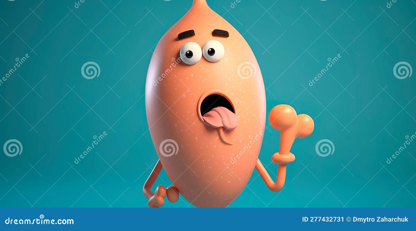 Cartoon Appendix Character with a Puzzled Expression and a Speech ...